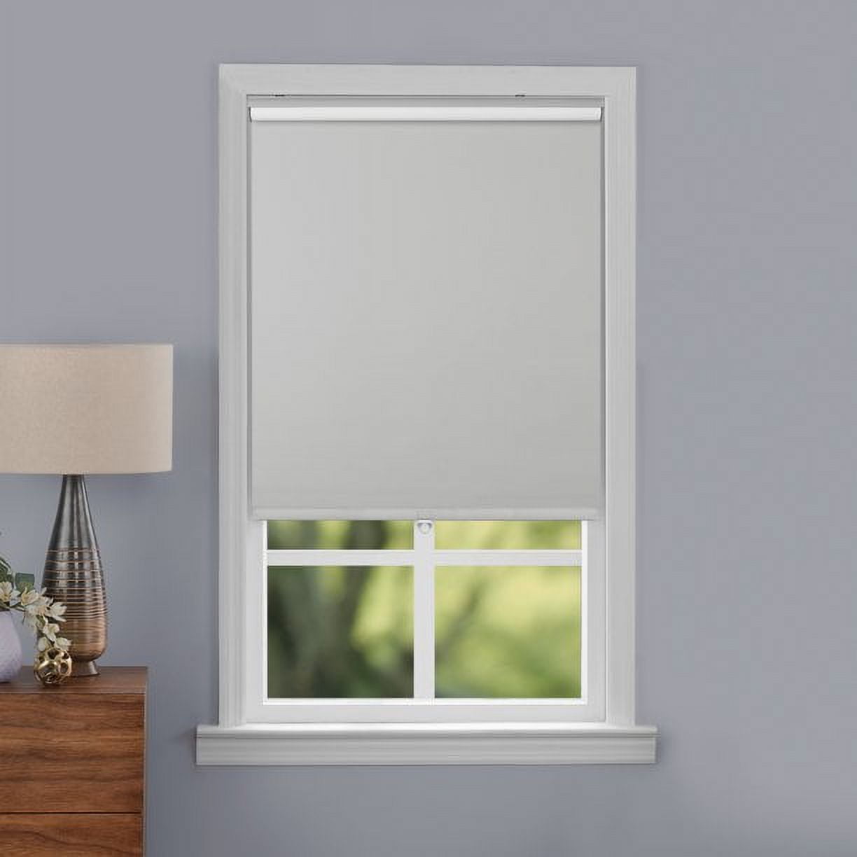 Mainstays Blackout Slow Release Roller Shade, 1-Piece, Grey, 34" W x 72 ...