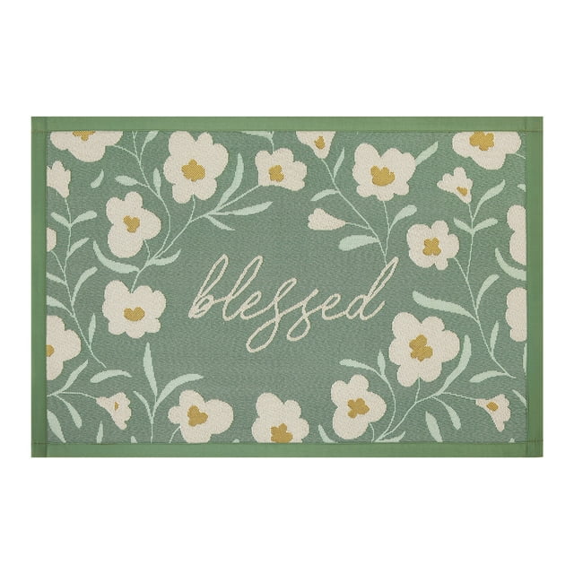Mainstays Blessed Indoor Kitchen Rug - 20" x 30" - 65% Polypropylene ...