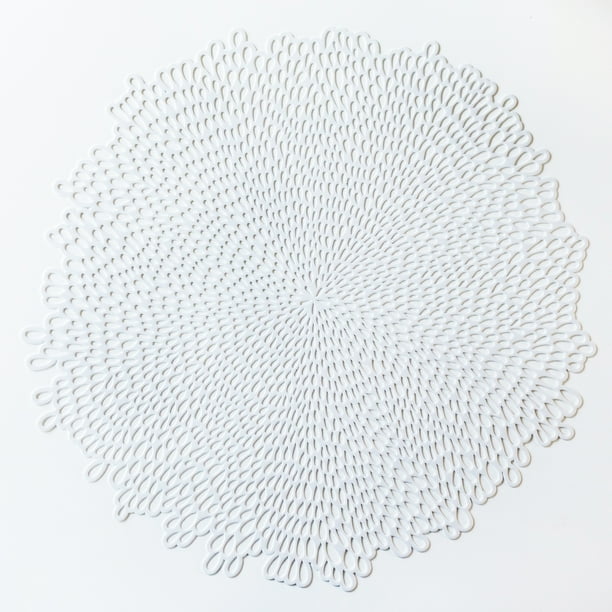 Mainstays Blossom Pressed Vinyl Table Placemat White 15.25" x 15.5 ...