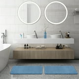Mainstays Blue 2-Piece Performance Foam 20"x 32" Bath Rug Set - Walmart.com