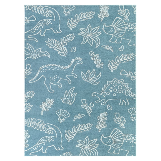 Free Shipping! Mainstays Blue Dinosaur Kids Bedroom Area Rug 8x10 Soft ...