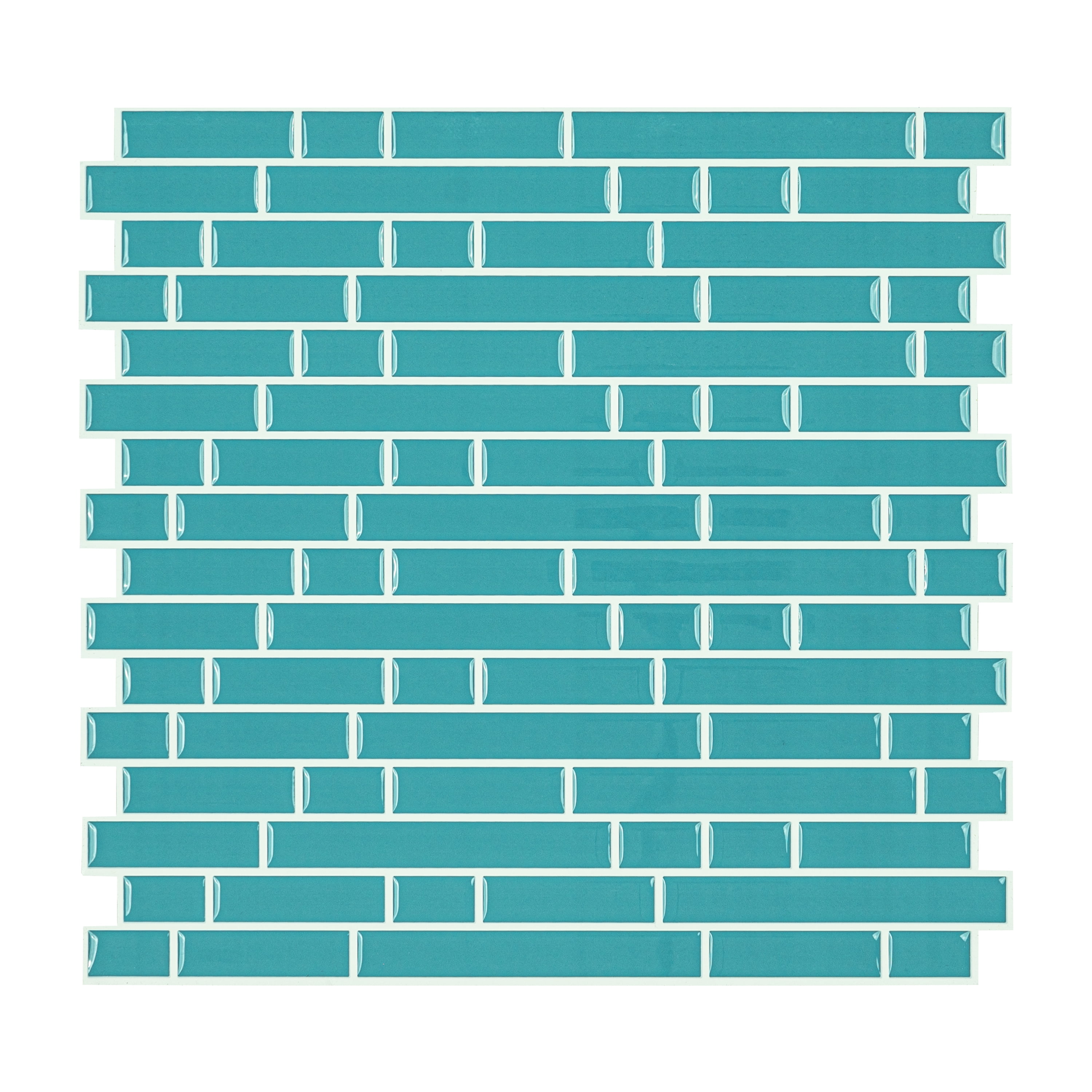 Mainstays Blue Interlocking Peel & Stick Mosaic Wall Tile, 2.84 Sqft ...