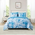 Mainstays Blue Tie-Dye Reversible 7-Piece Bed in a Bag Comforter Set ...
