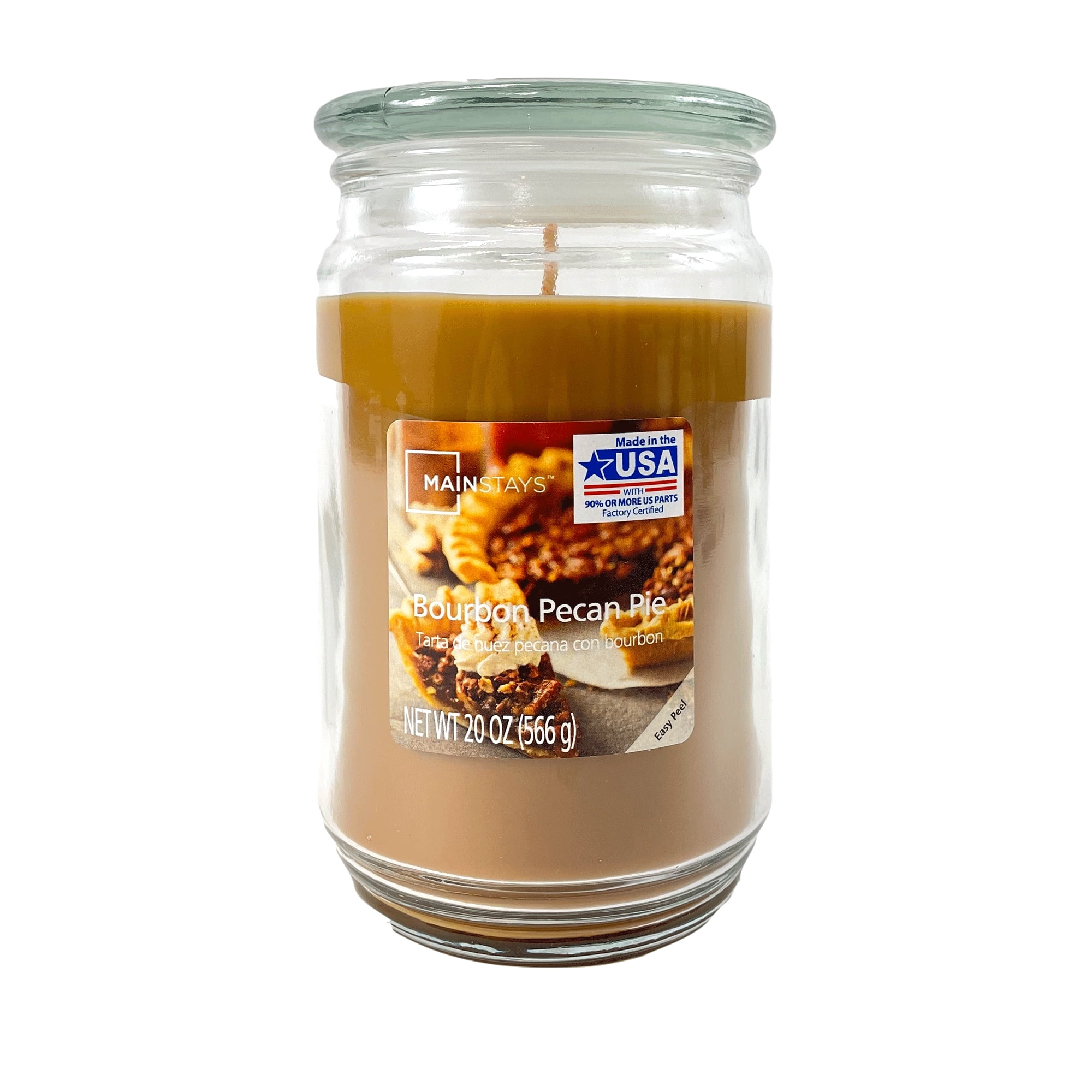 Mainstays Bourbon Pecan Pie Scented Single-Wick Large Glass Jar Candle ...