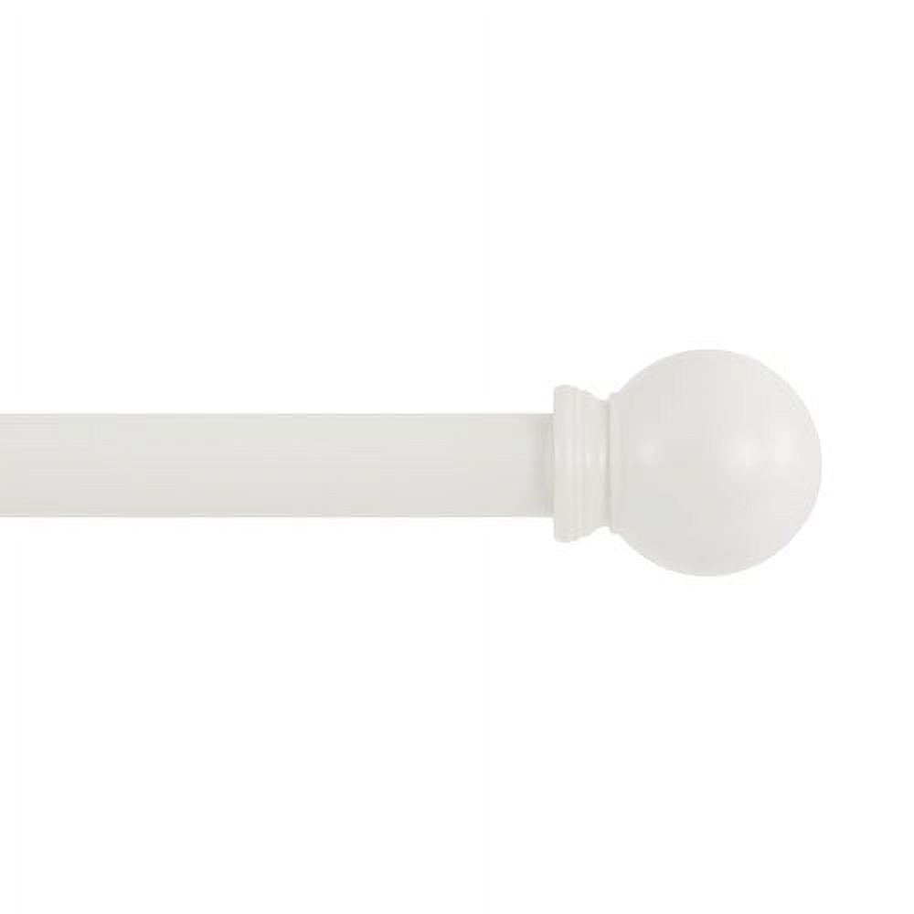 Mainstays Brand 5/8" Ball Finial Single Curtain Rod, White, 48"-84 ...