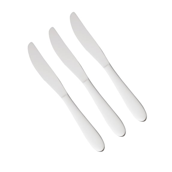 Mainstays Stainless Steel Dinner Knives 3 Pack Silver Flatware Set ...