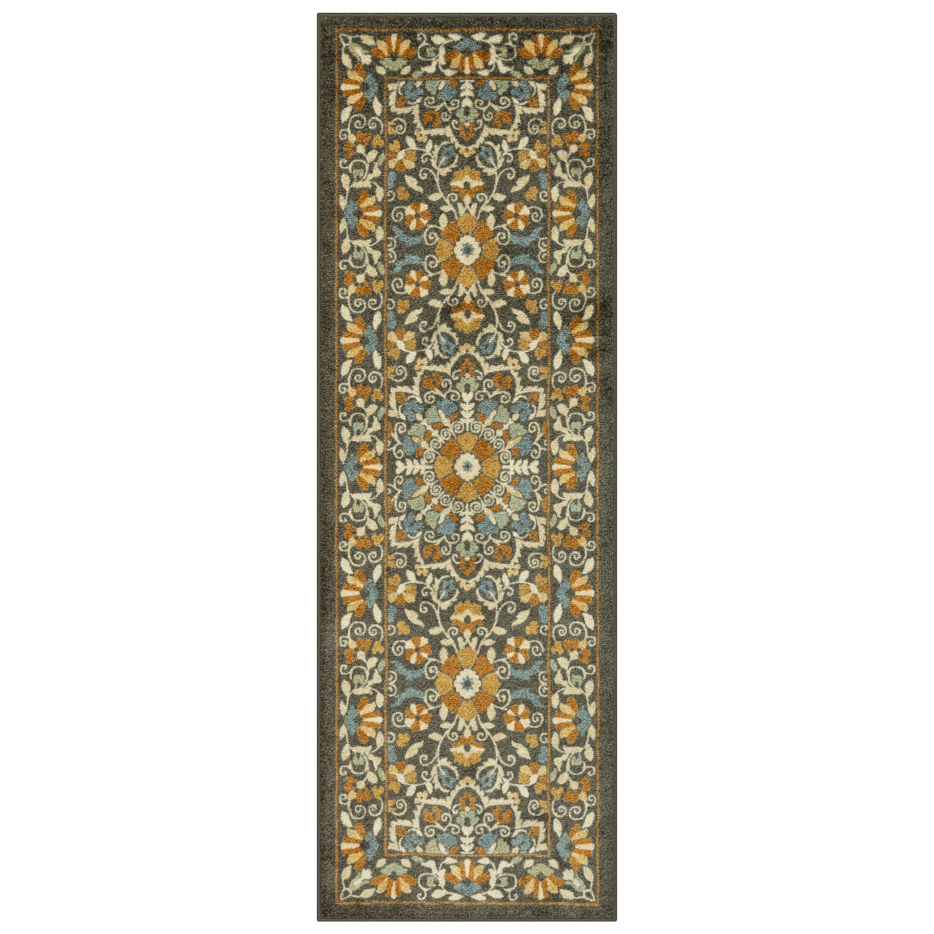 Mainstays Bright Persian Medallion Rust Multicolor Indoor Runner Rug, 2 ...