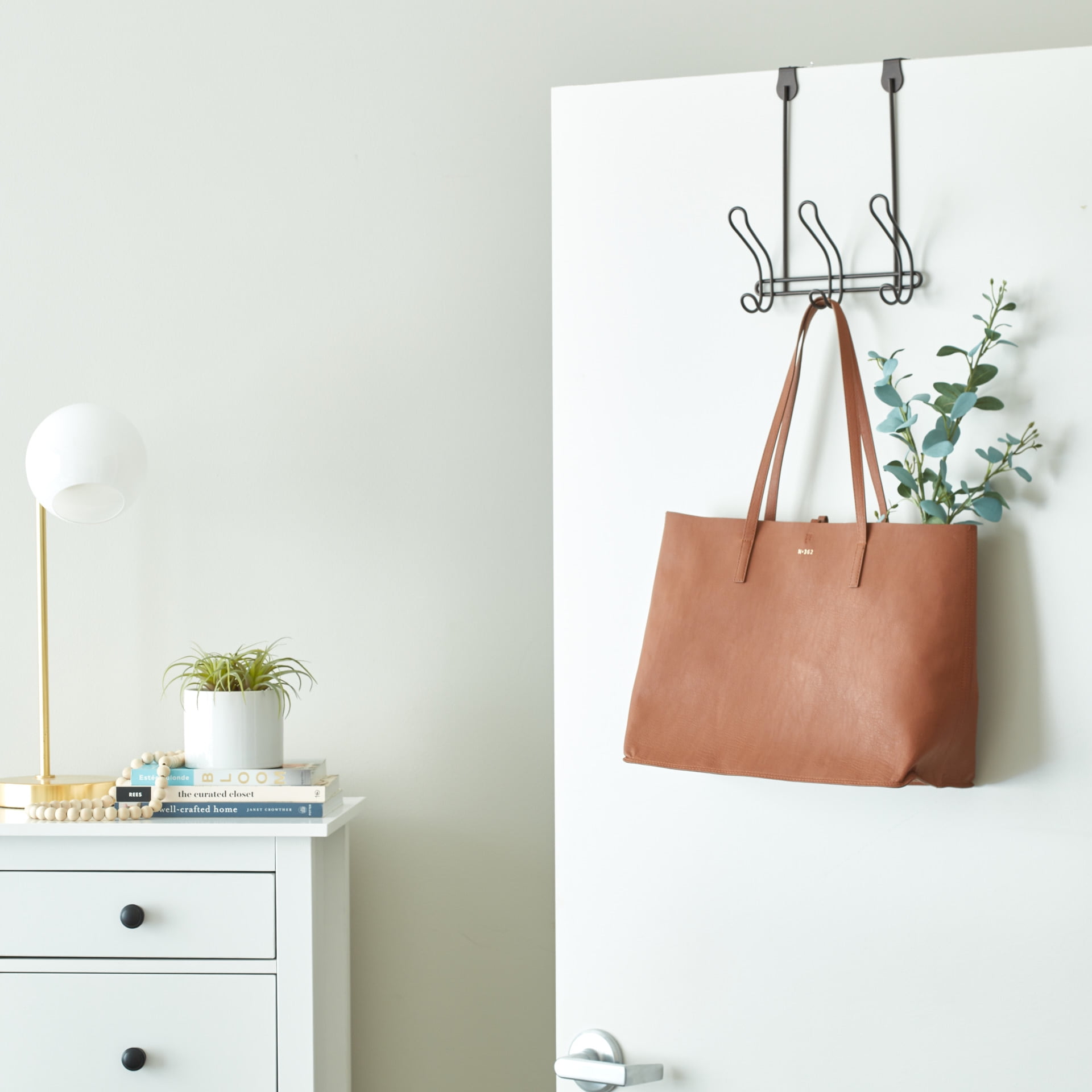 Mainstays Bronze Finish Over-the-Door 3 Hook Rack - Walmart.com