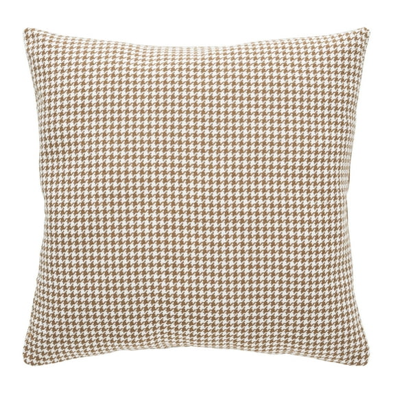Mainstays 18" x 18" Brown Houndstooth Woven Decorative Pillow - Walmart.com