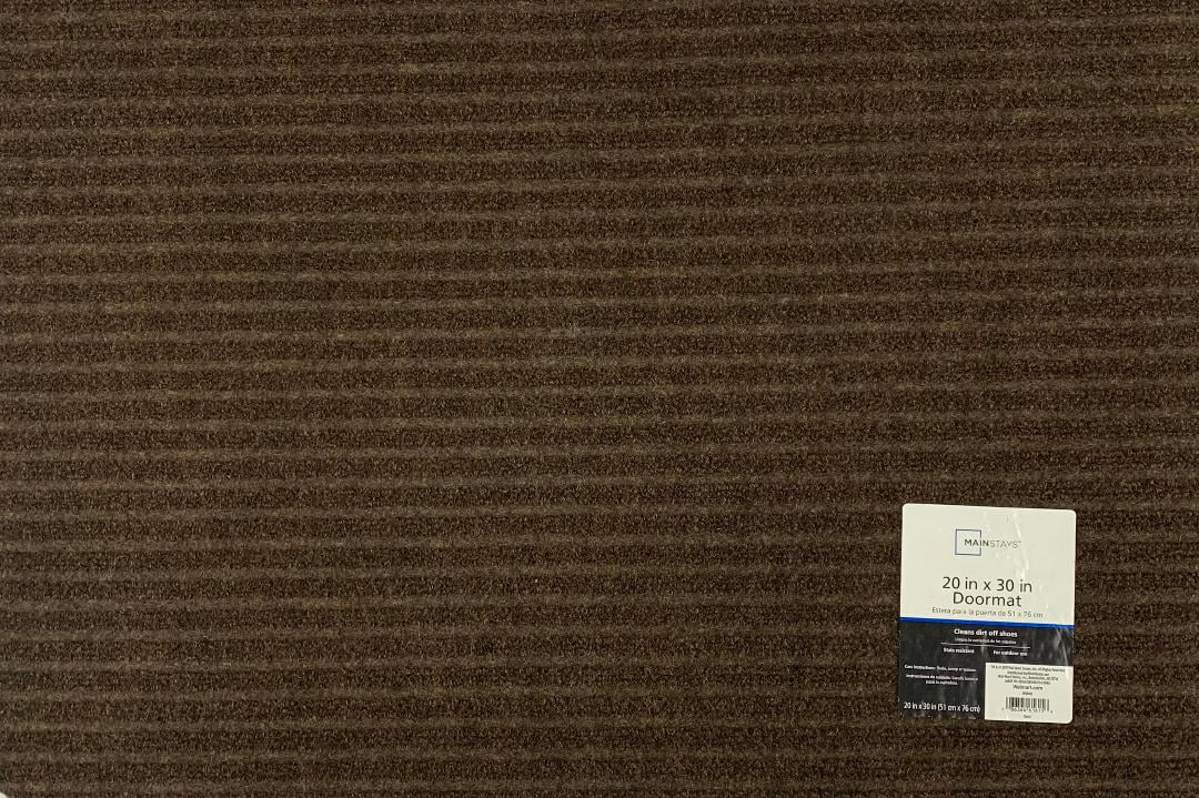 Mainstays Brown Ribbed Rubber Utility Doormat, 20x30 Inch, Indoor ...