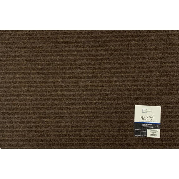 Mainstays Brown Ribbed Rubber Utility Doormat, 20x30 Inch, Indoor ...