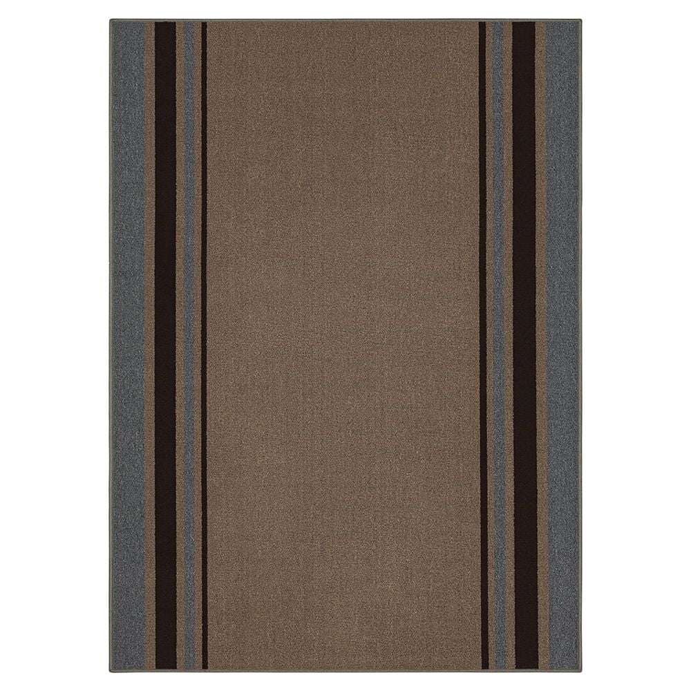 Mainstays Brown Striped Rectangle Area Rug 52x78 Durable Stylish Modern ...