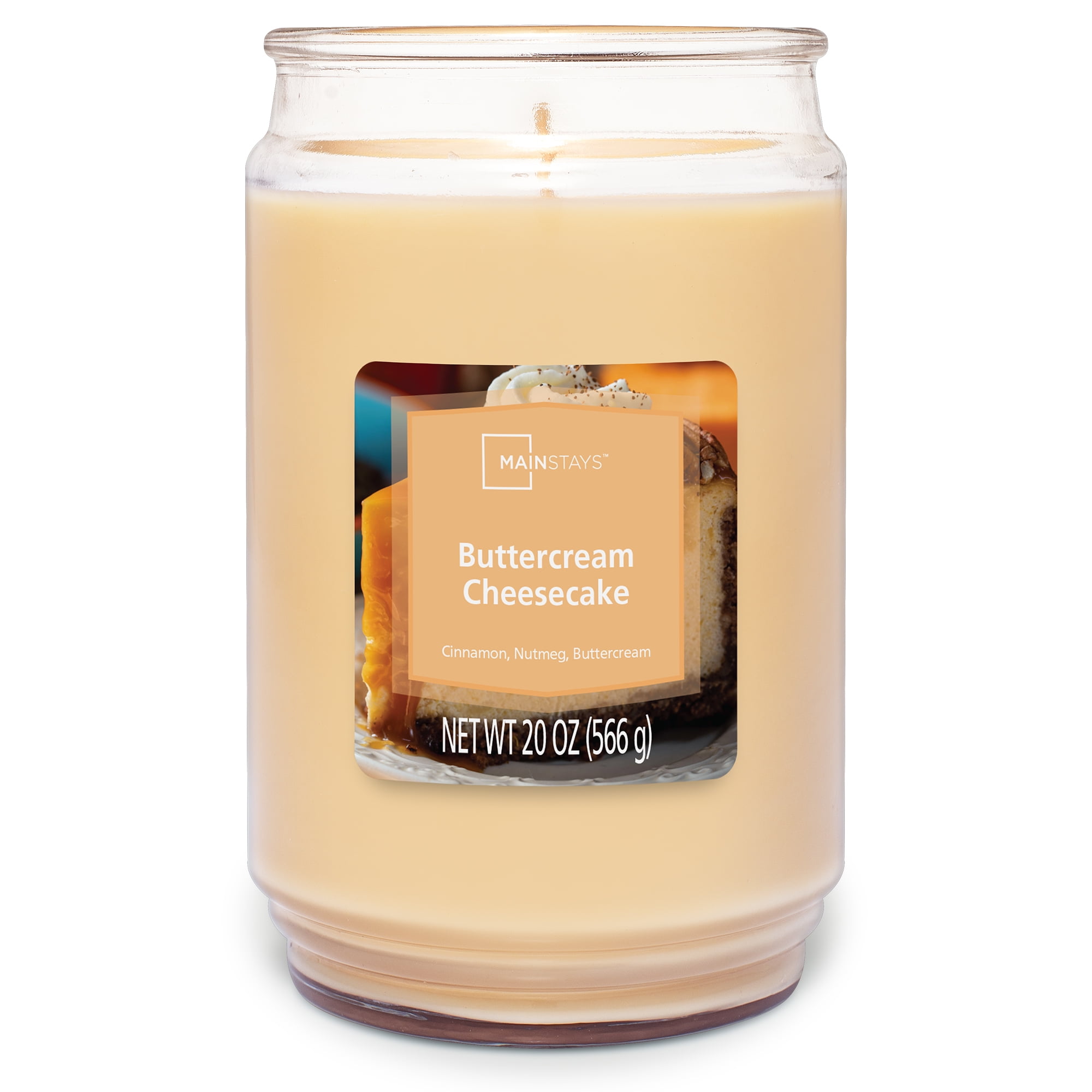 Mainstays Buttercream Cheesecake Scented Candle, 20 oz, Single Wick ...