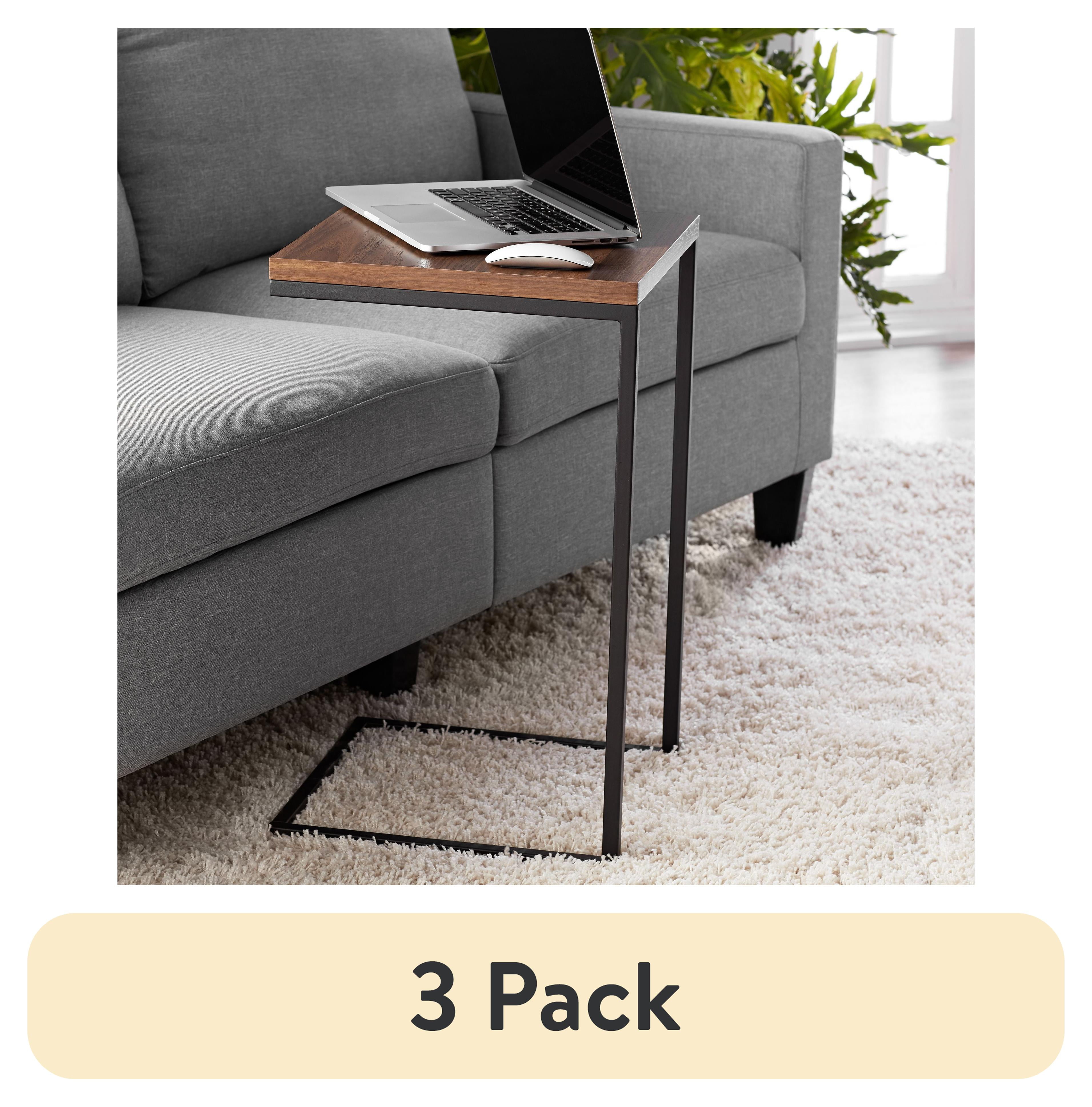 (3 pack) Mainstays C-Shape Metal End Table, Canyon Walnut Finish ...