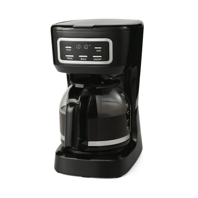 Mainstays 12-Cup Black Programmable Drip Coffee Maker - Walmart ...
