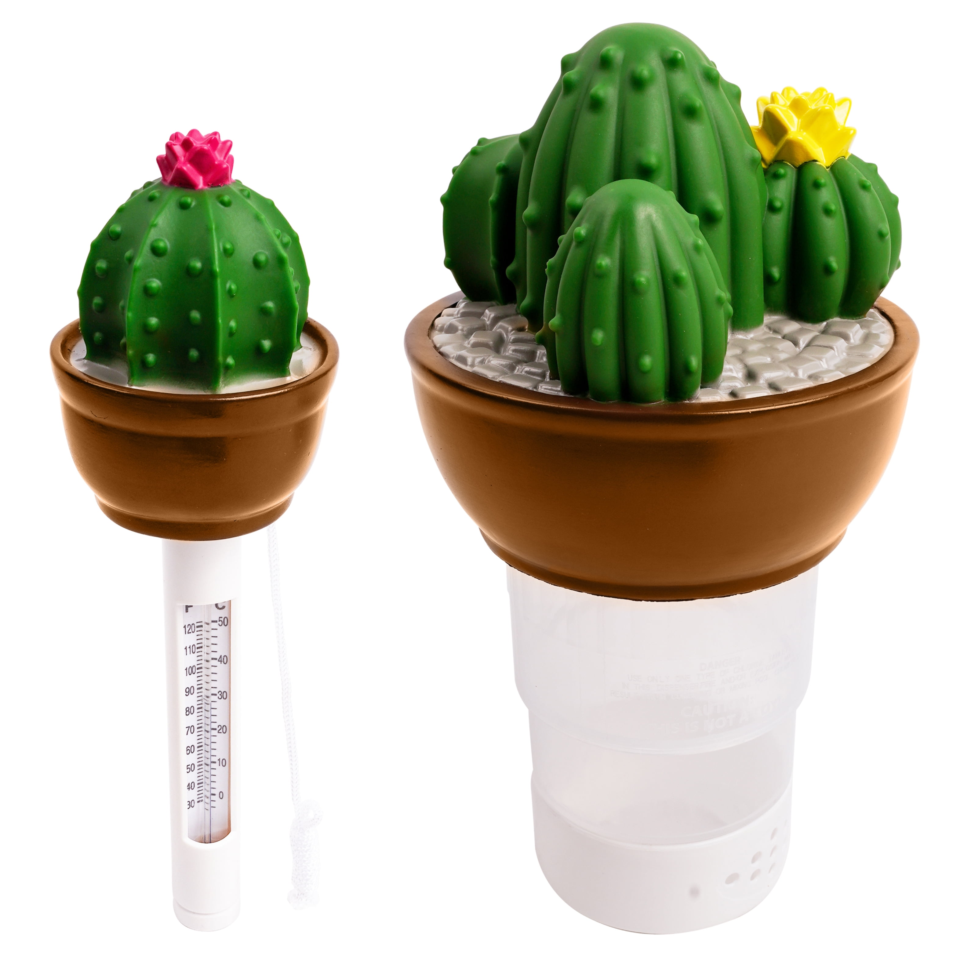 Mainstays Cactus Pool Chlorine Floater & Pool Thermometer Set,Fits ...