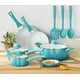 Mainstays Ceramic Nonstick 12 Piece Cookware Set, Teal Ombre - Walmart.com