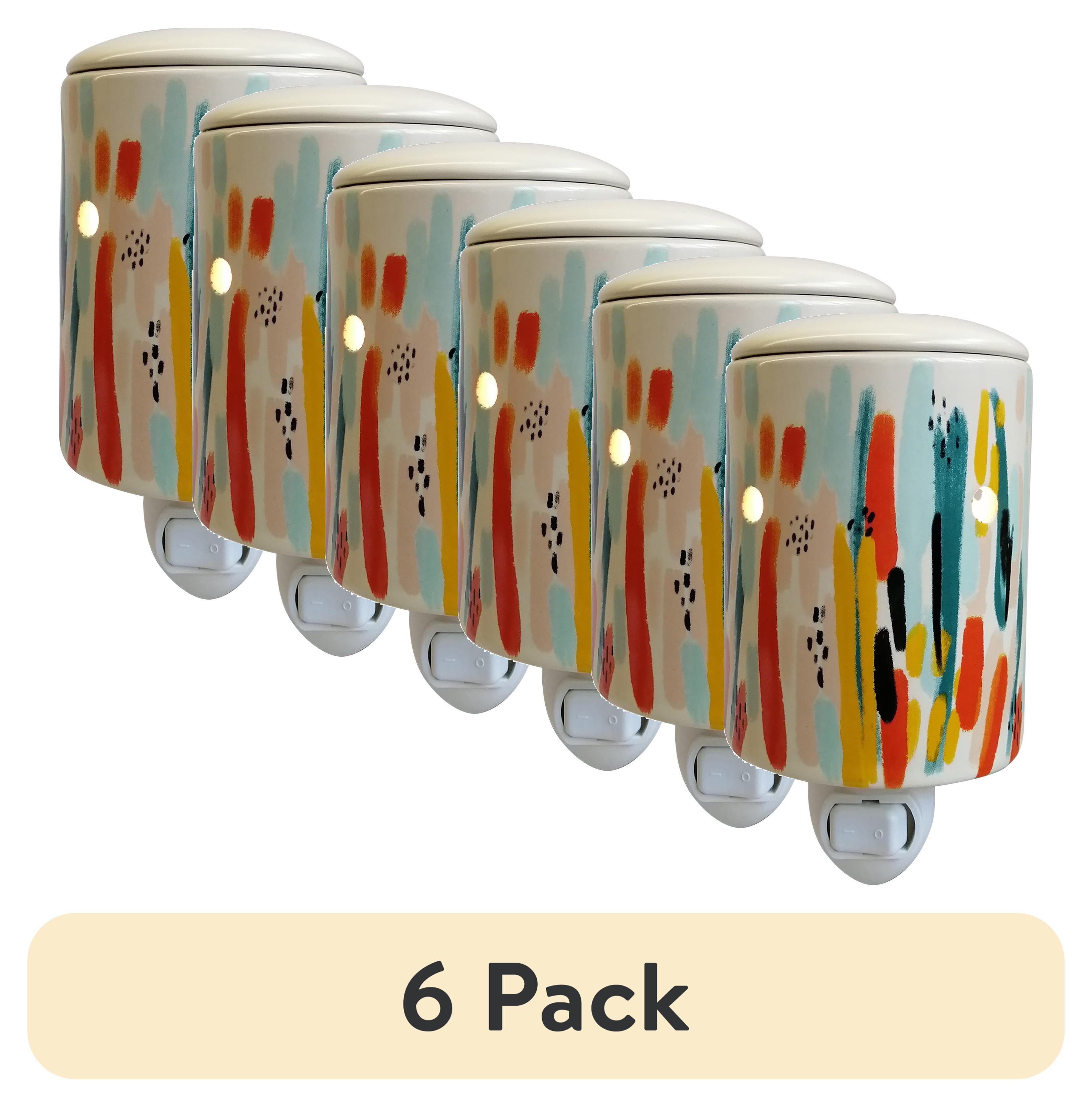 (6 pack) Mainstays Ceramic Pluggable Wall Wax Warmer with Watercolor ...