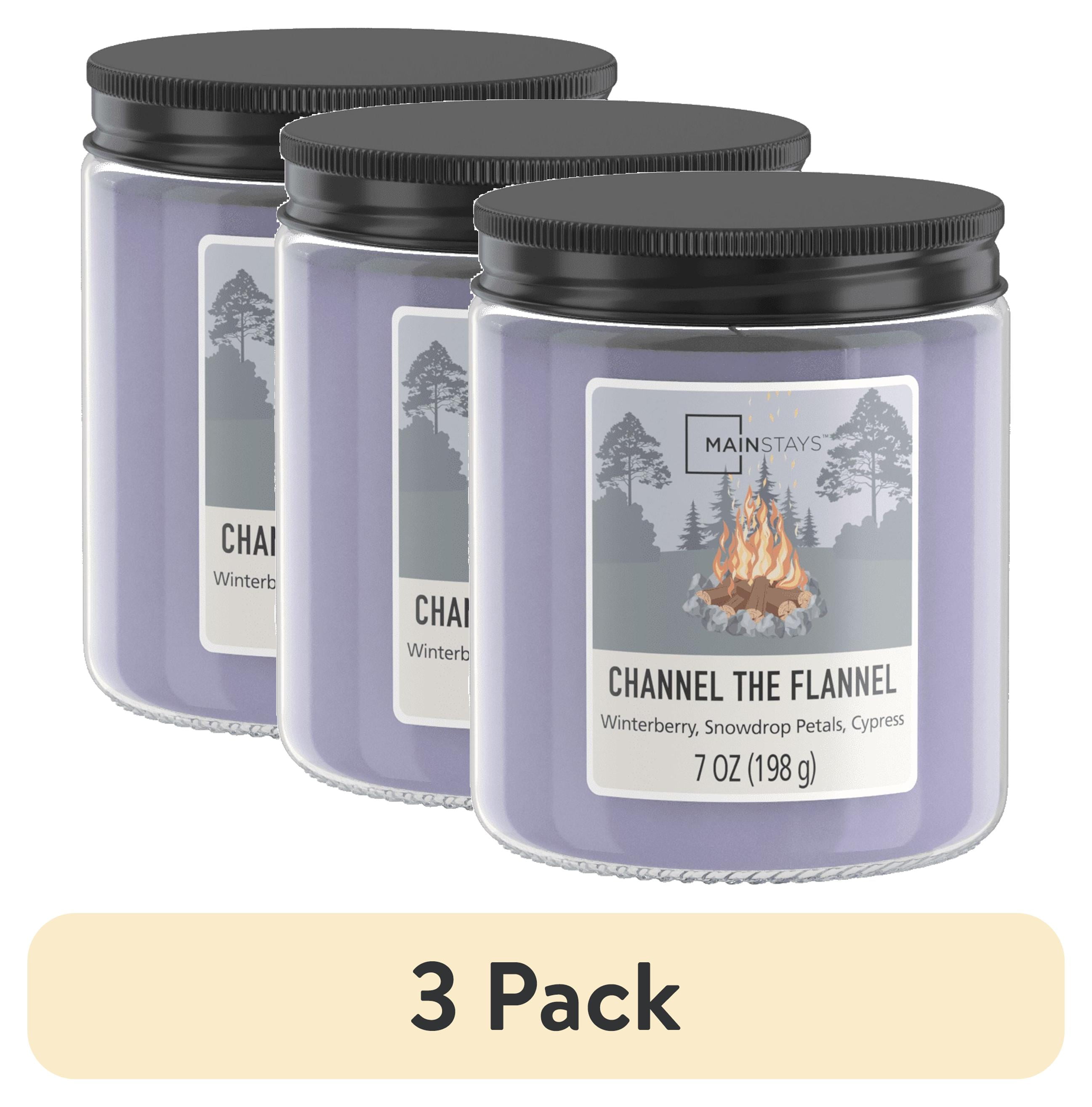 (3 pack) Mainstays Channel the Flannel Scented Glass Jar Candle Twist ...