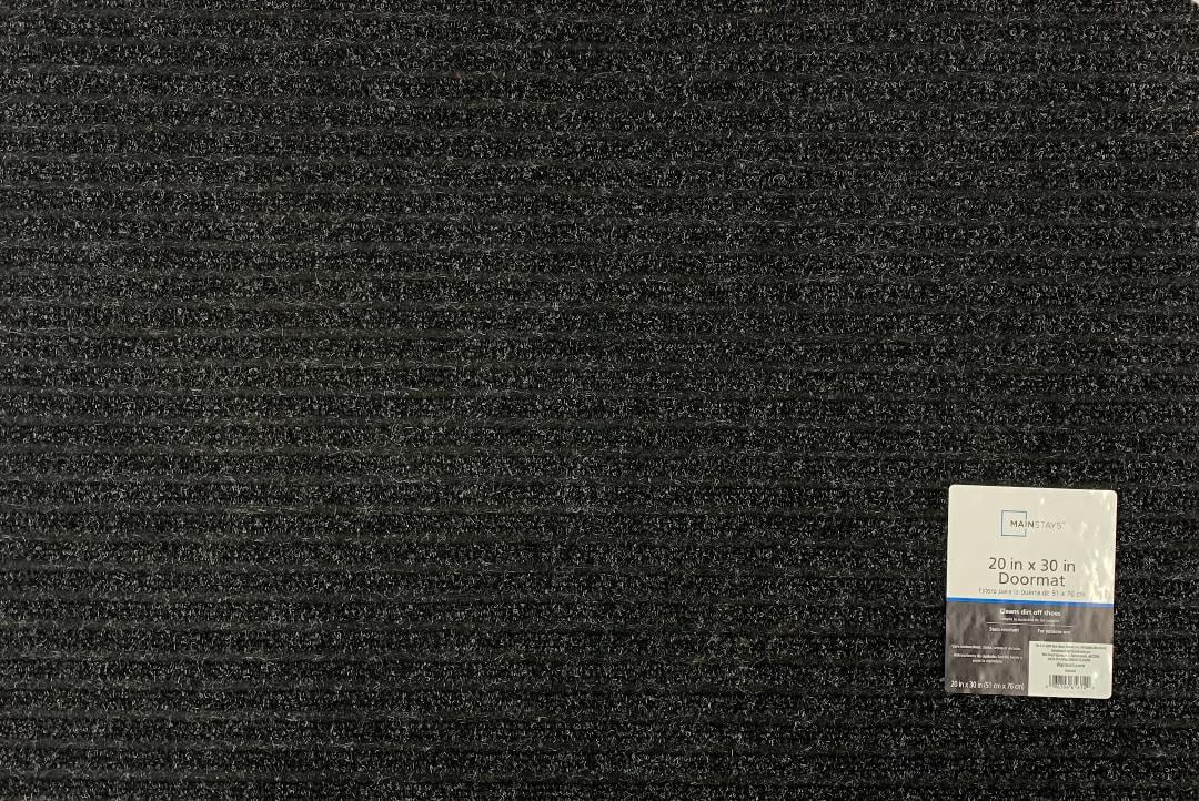 Mainstays Charcoal Ribbed Indoor Outdoor Doormat 20x30 Utility Mat ...
