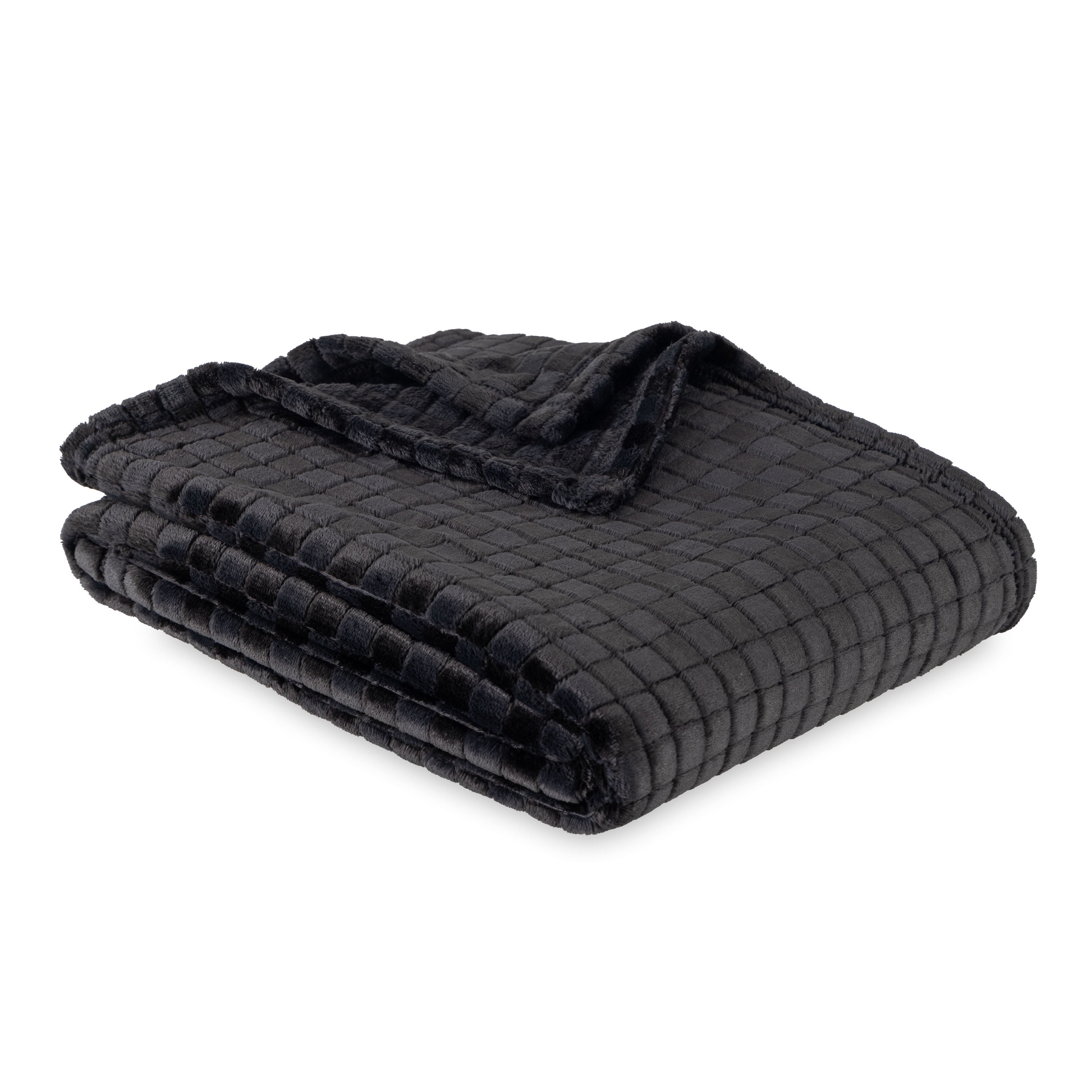 Mainstay Matte Shine Check Throw 50” x 60” Cobalt Black - Walmart ...