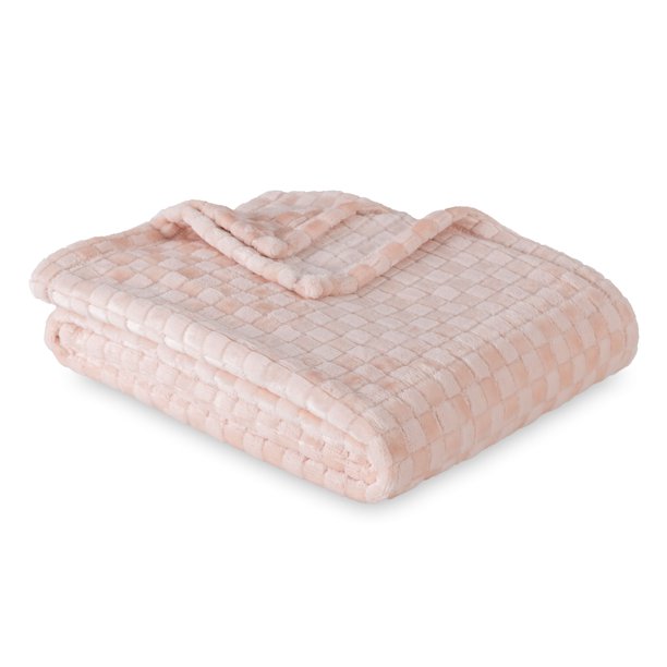 Mainstay Matte Shine Check Throw 50” x 60” Pink Blush - Walmart ...