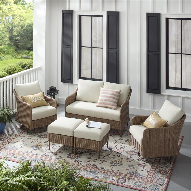Mainstays Chelsea 5-Piece Outdoor Furniture Conversation Set with ...