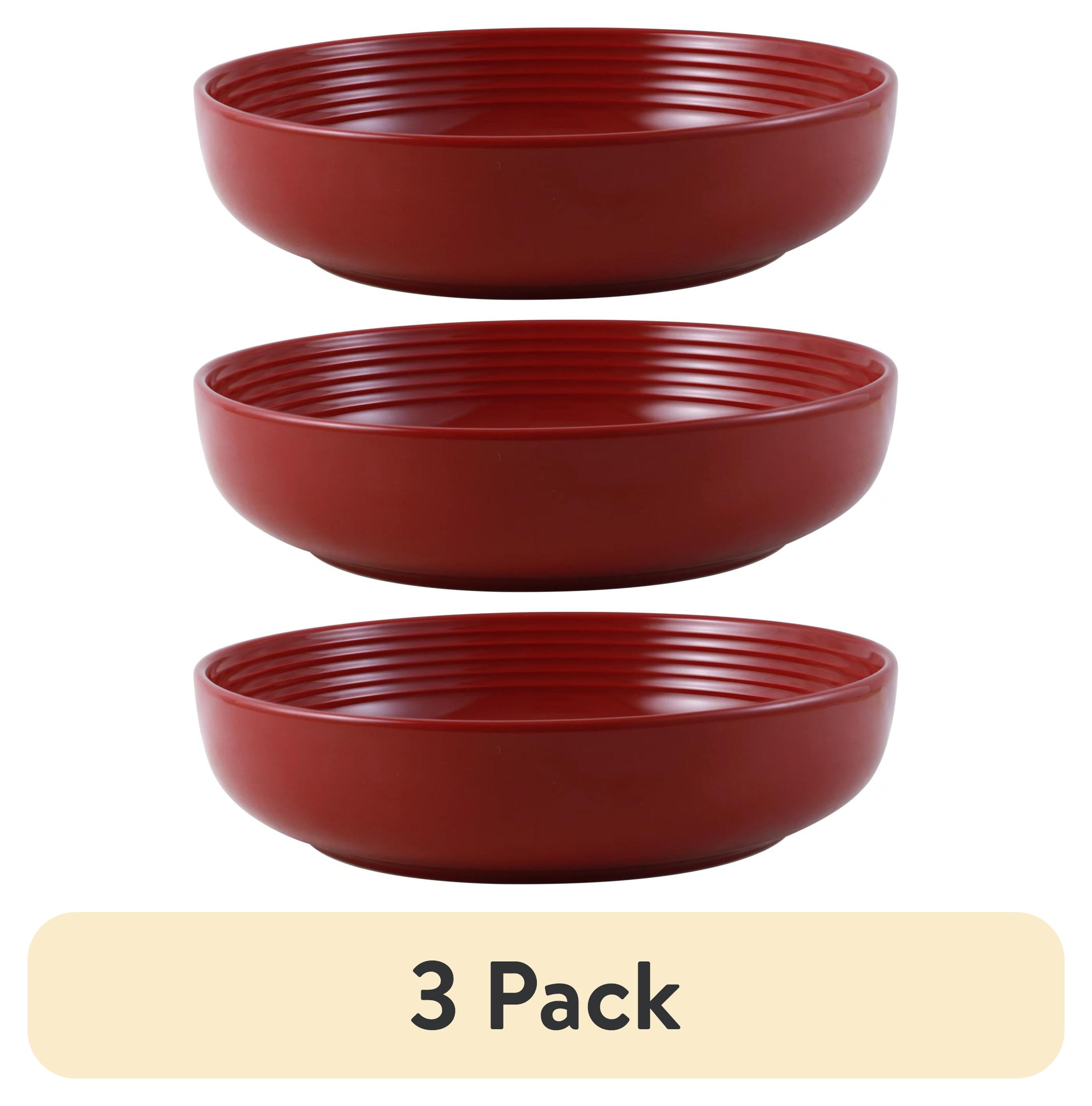 (3 pack) Mainstays Chiara Stoneware Red Dinner Bowl - Walmart.com