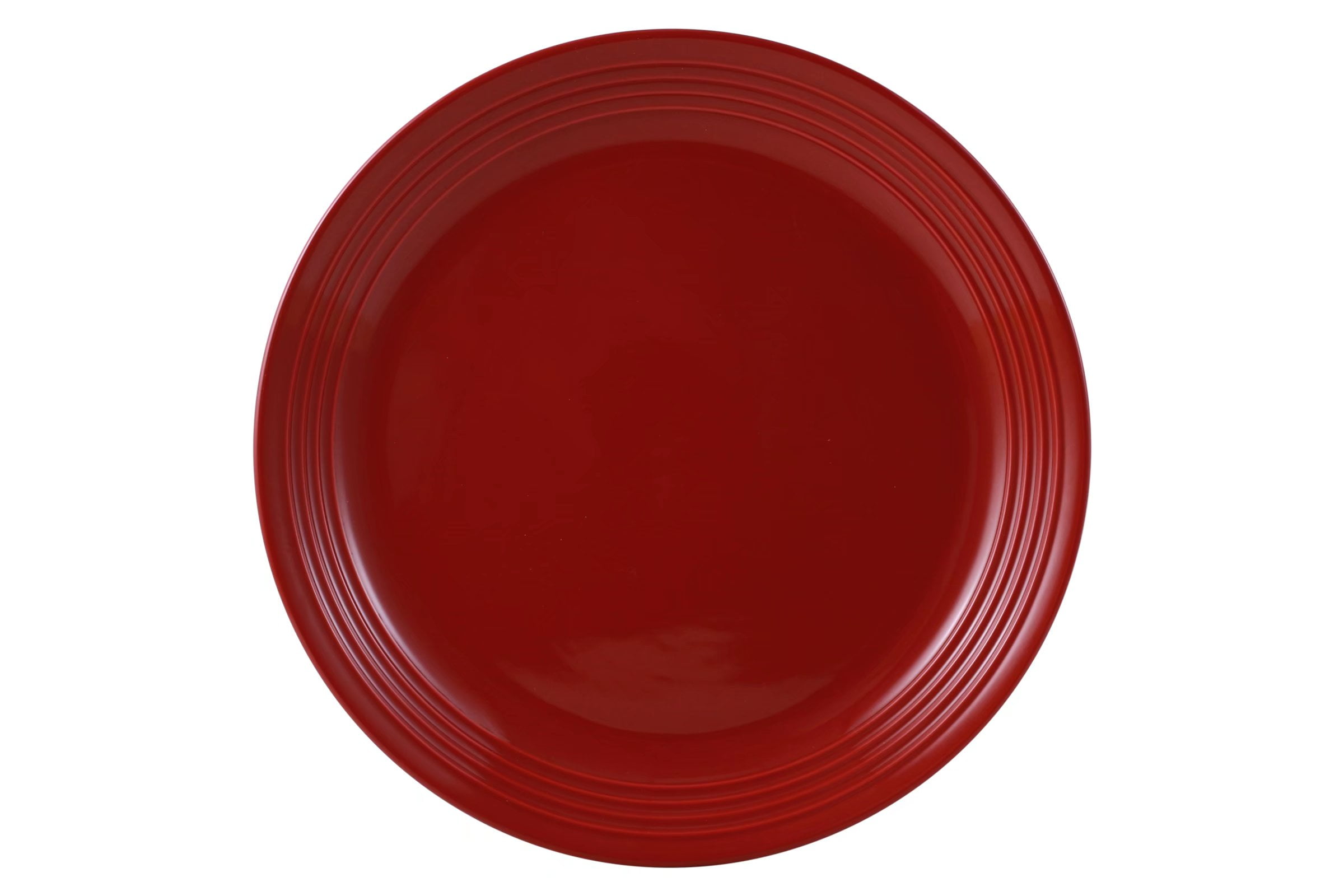 Mainstays Chiara Stoneware Round Red Dinner Plate 10.5 inch Dishwasher ...