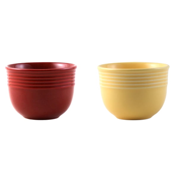 Mainstays Chiara Stoneware Round Red and Yellow 2-Piece Mini Bowls ...