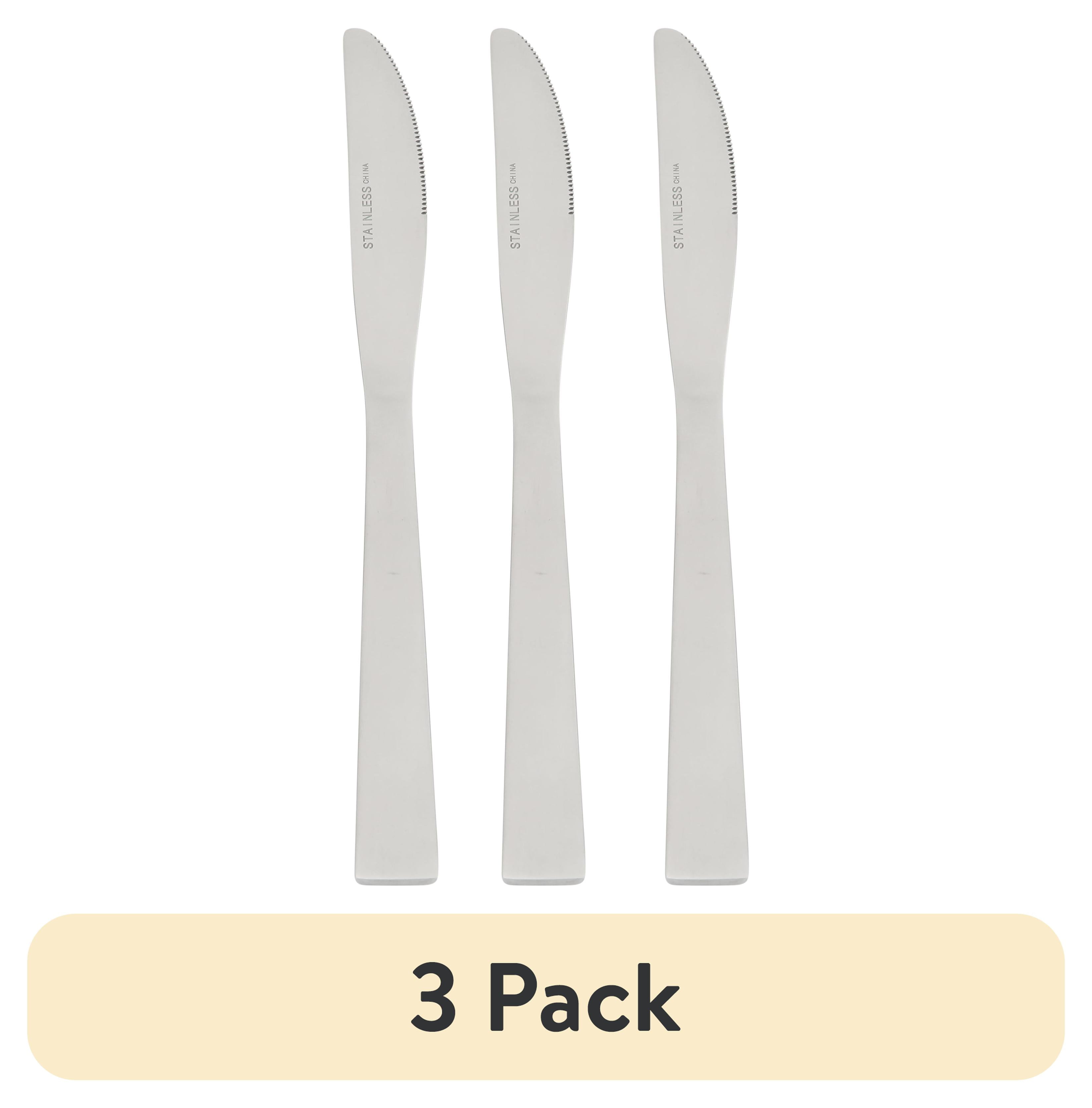 (3 pack) Mainstays Chiazza Stainless Steel 9" Dinner Knife, Set of 3 ...