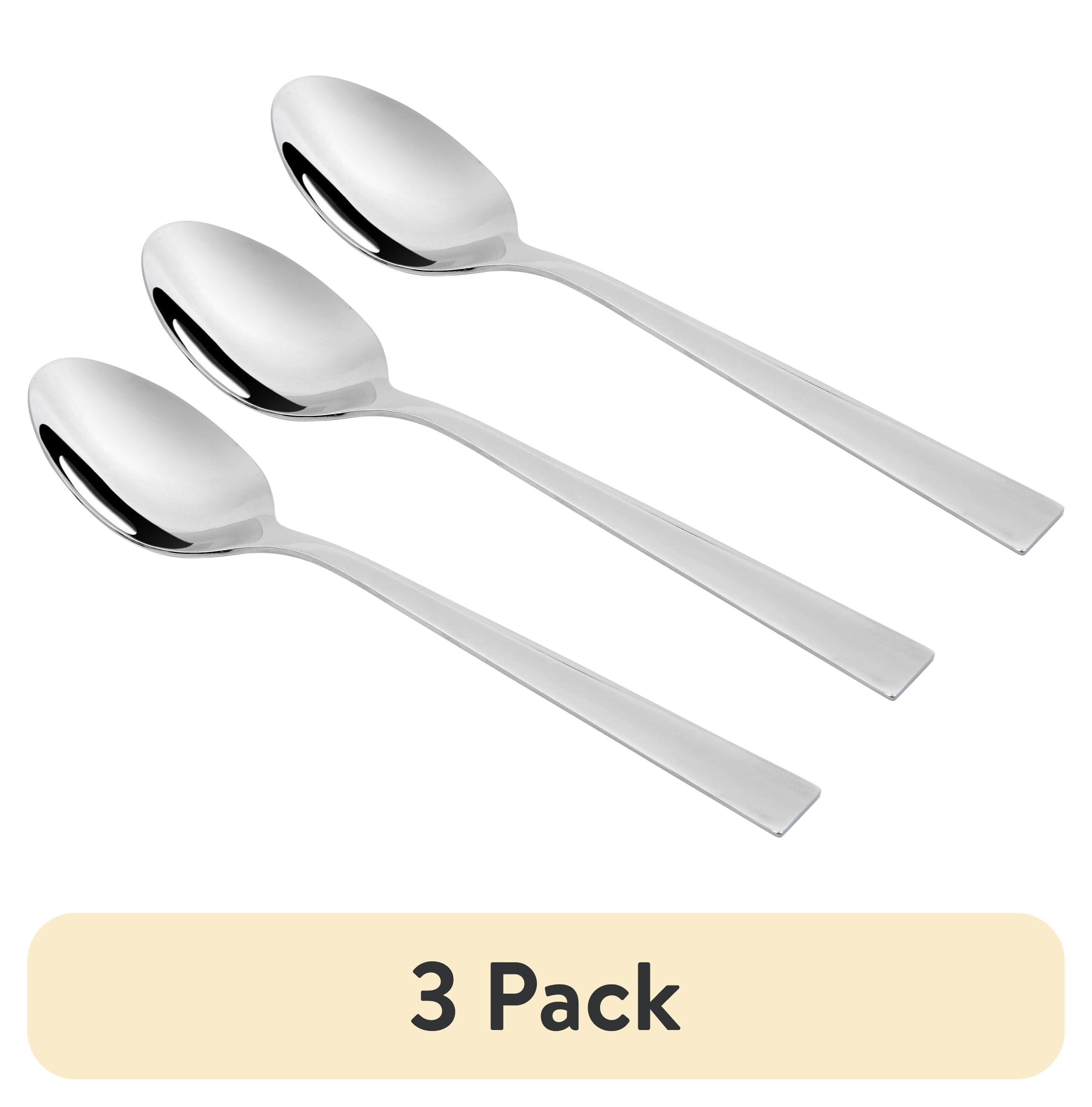 (3 pack) Mainstays Chiazza Stainless Steel Adult Dinner Spoon, Set of 3 ...