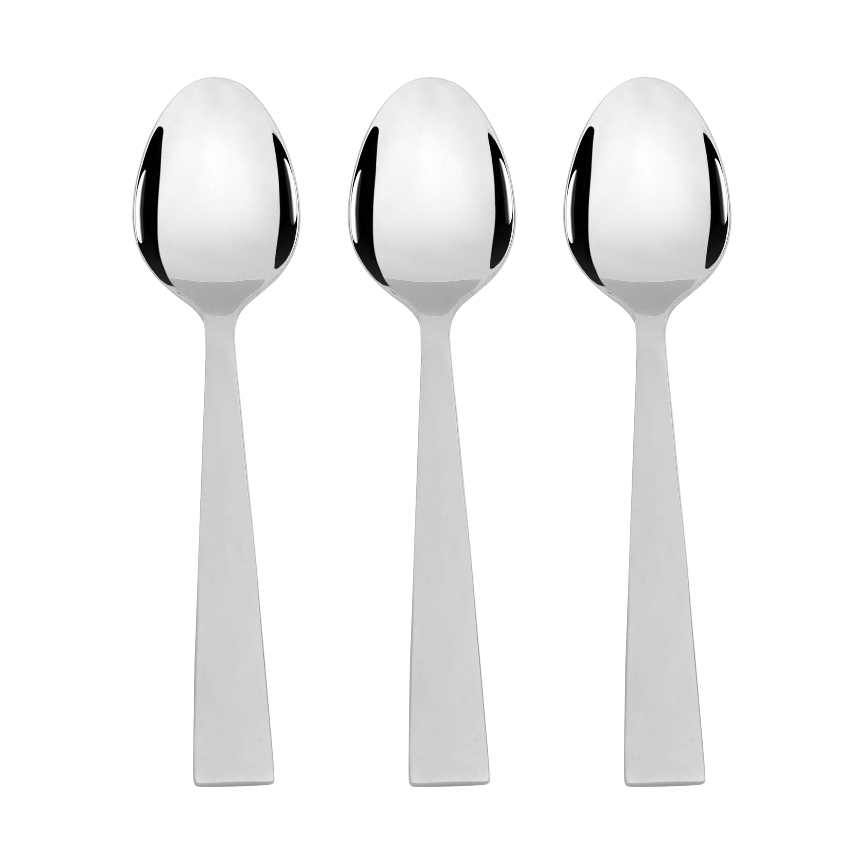 Mainstays Stainless Steel Teaspoons 3 Piece Set Silver Adult Easy Grip ...