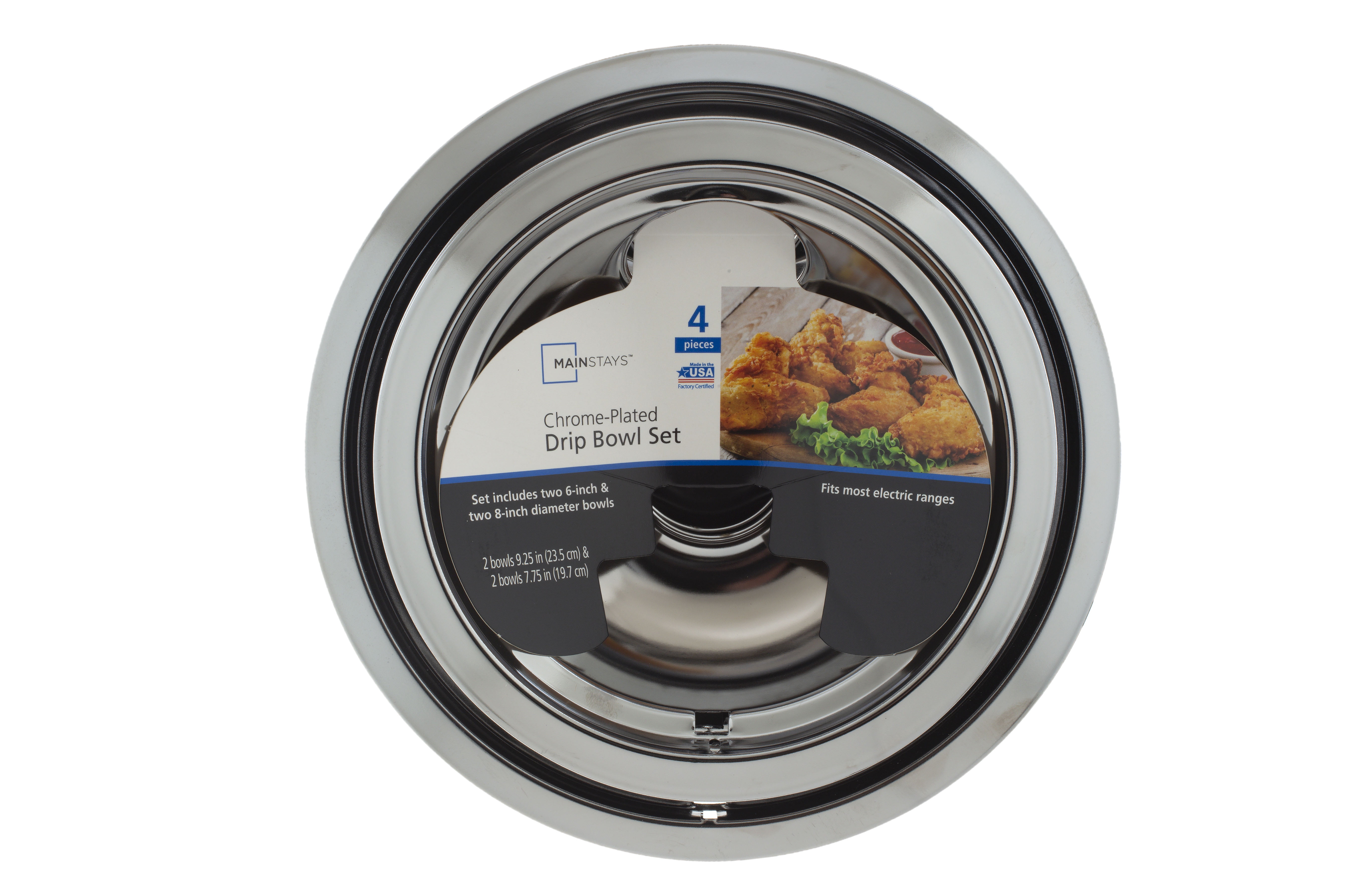 Mainstays Chrome Drip Pans 4 Count - Walmart.com