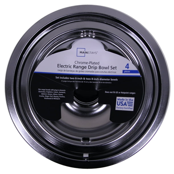 Mainstays Chrome Drip Pans 4 Count - Walmart Business Supplies