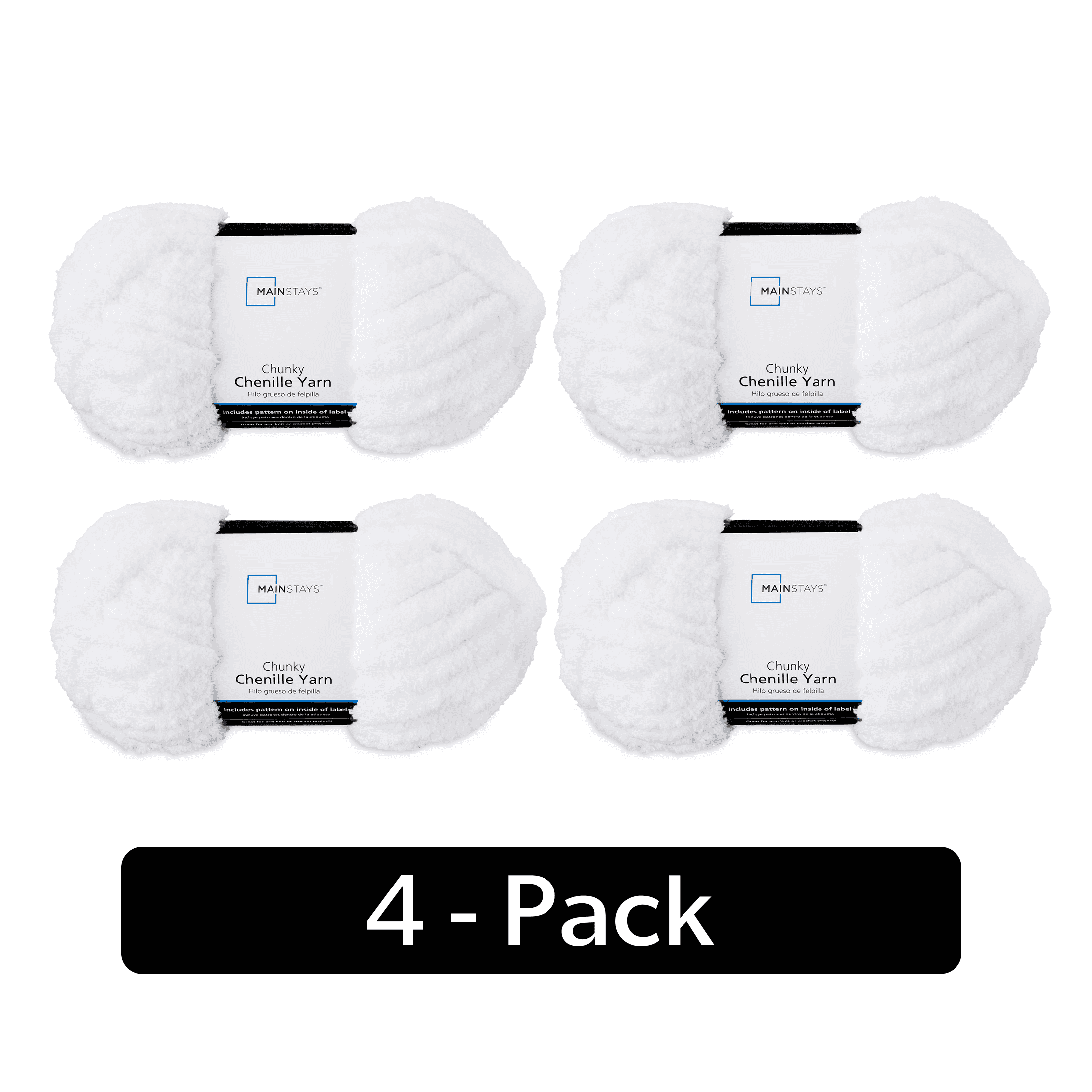 Mainstays Chunky Chenille Yarn, Super Bulky, 100% Polyester, 31.7 Yd ...