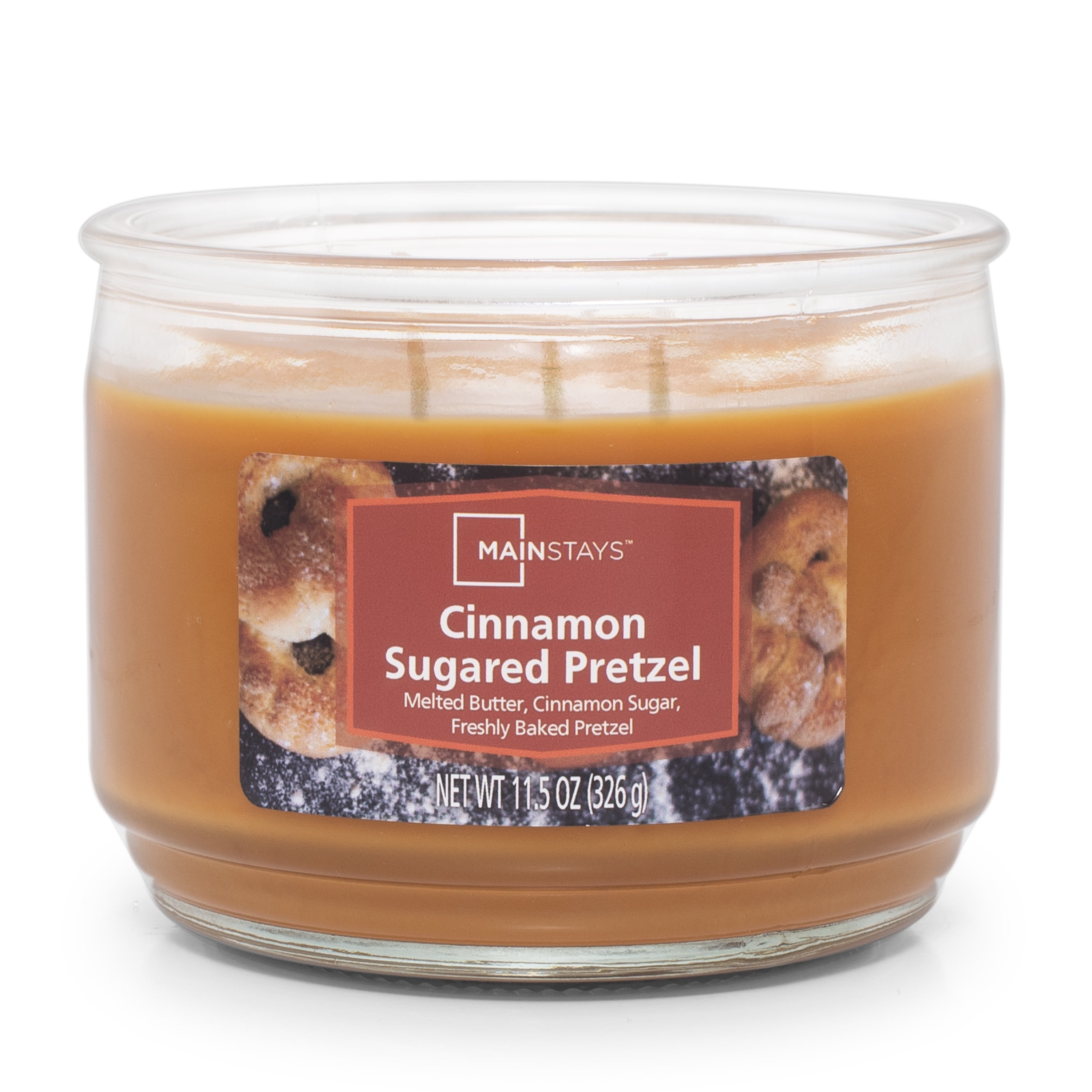 Mainstays Cinnamon Sugared Pretzel Scented 3 Wick Candle, 11.5 oz ...