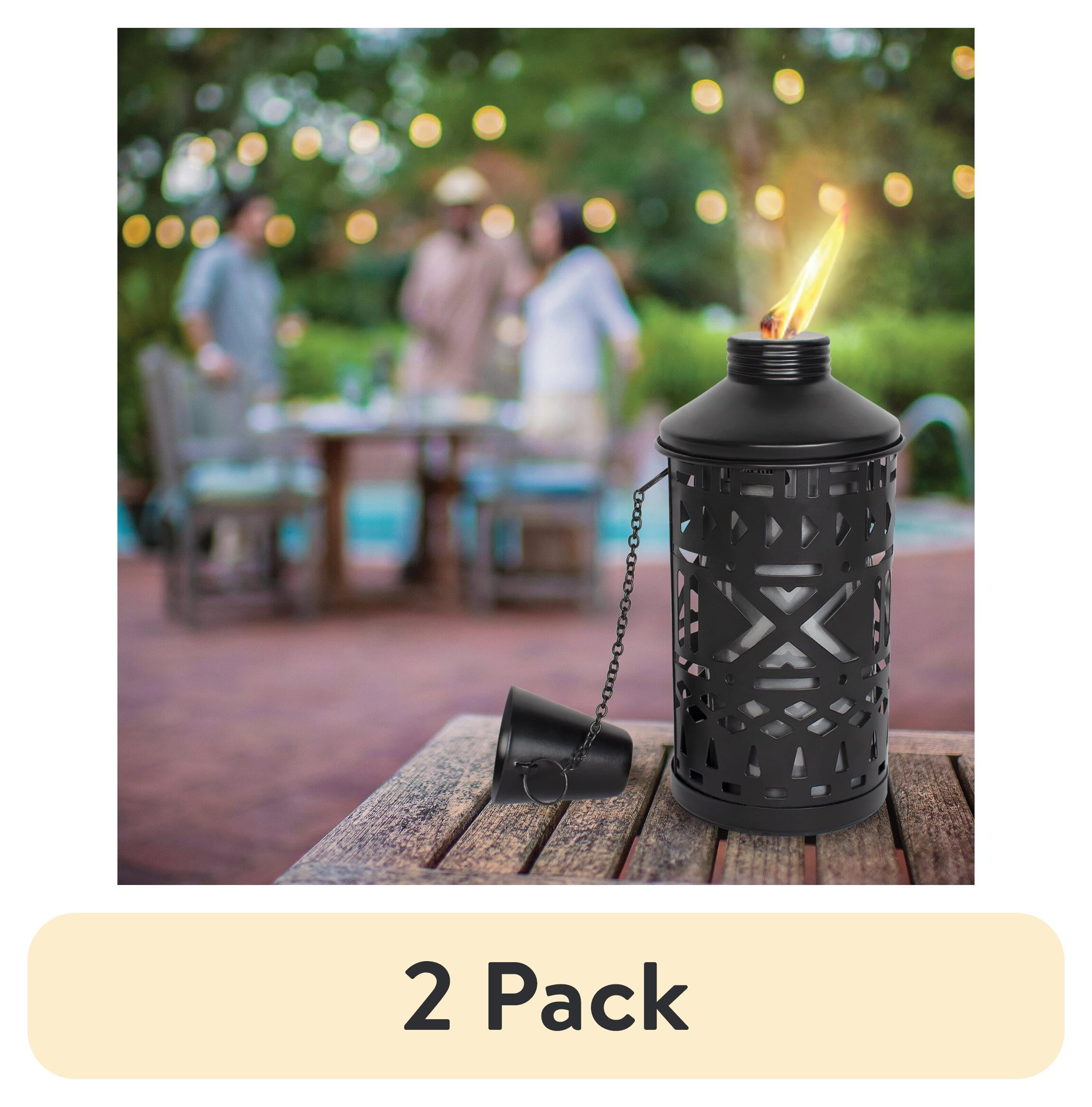 (2 pack) Mainstays Citronella Metal Table Top Torch for Indoor and ...