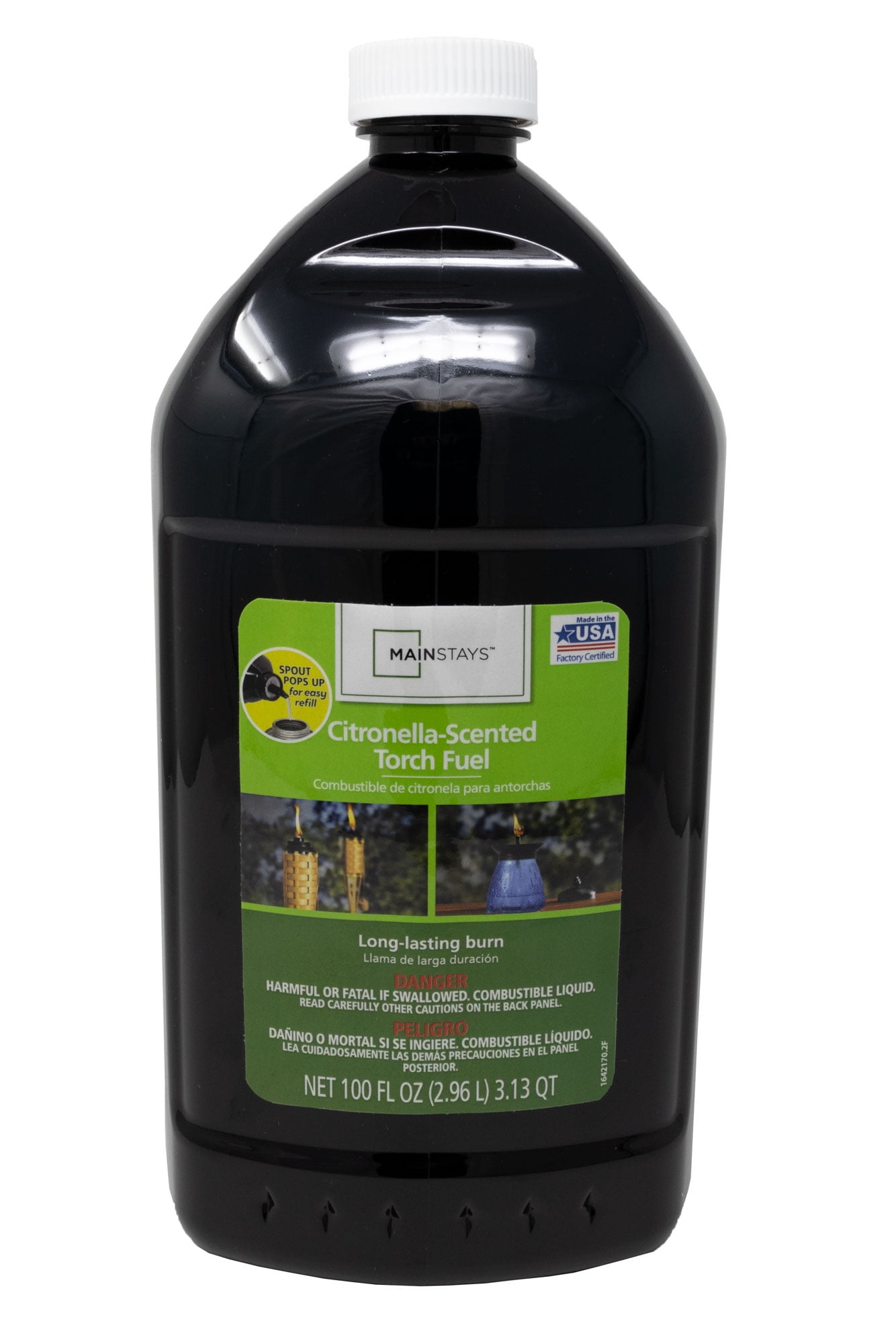 Mainstays Citronella-Scented Clear Torch Fuel for Outdoor Torch, 100fl ...