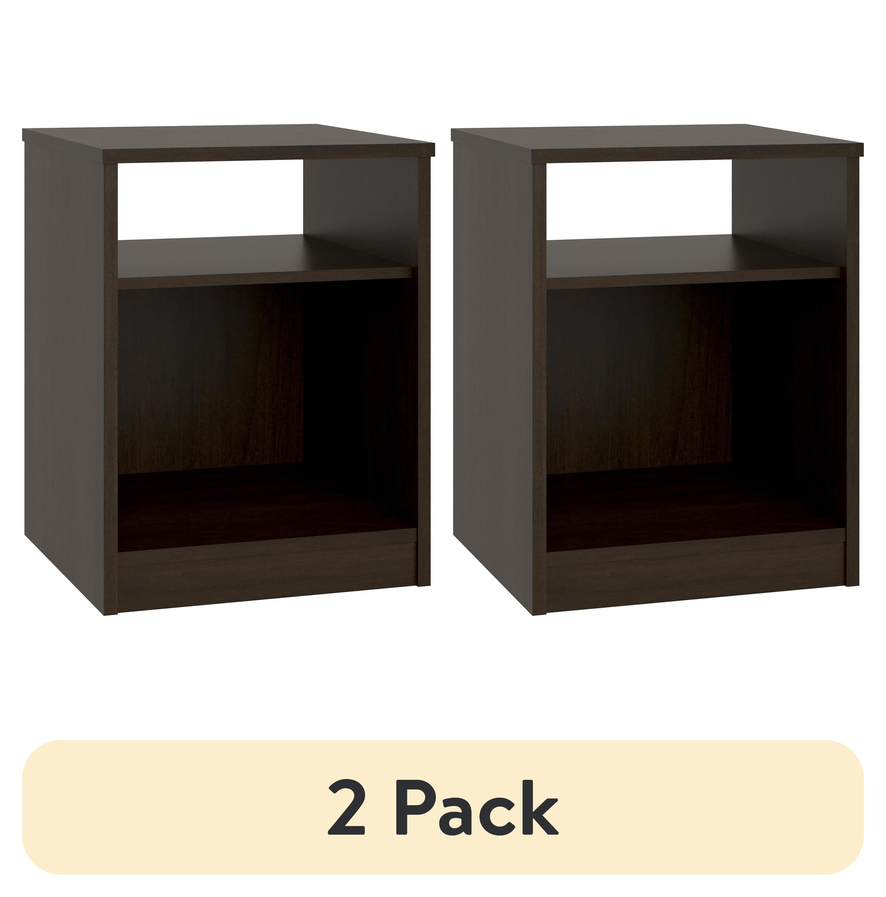 (2 pack) Mainstays Classic Open Shelf Nightstand, Espresso - Walmart ...