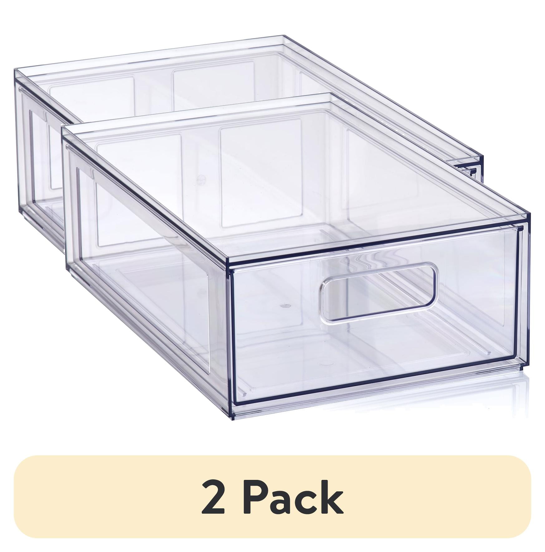 (2 pack) Mainstays Clear Glossy Plastic Pull-Out Closet Drawer Small ...
