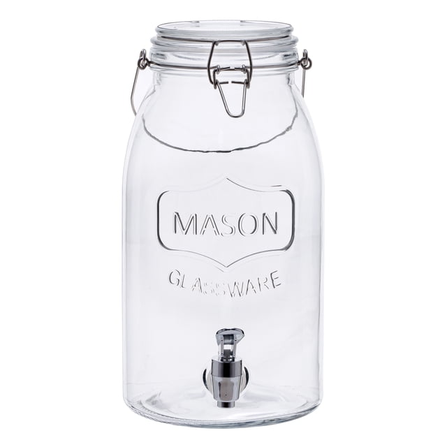 Mainstays Clear Glass Mason Sun Tea Beverage Dispenser Jar - Walmart ...