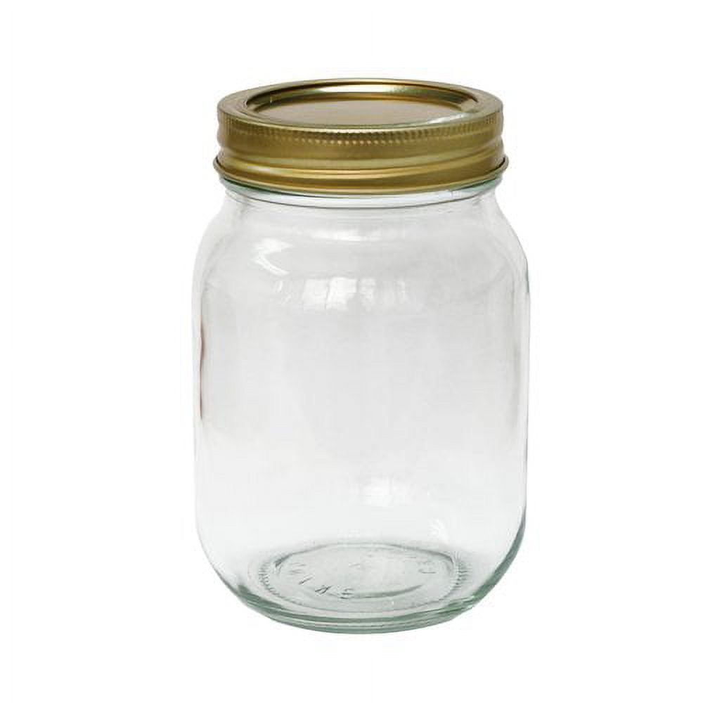 Mainstays Clear Pint Glass Jar with Lid and Ring - Walmart.com