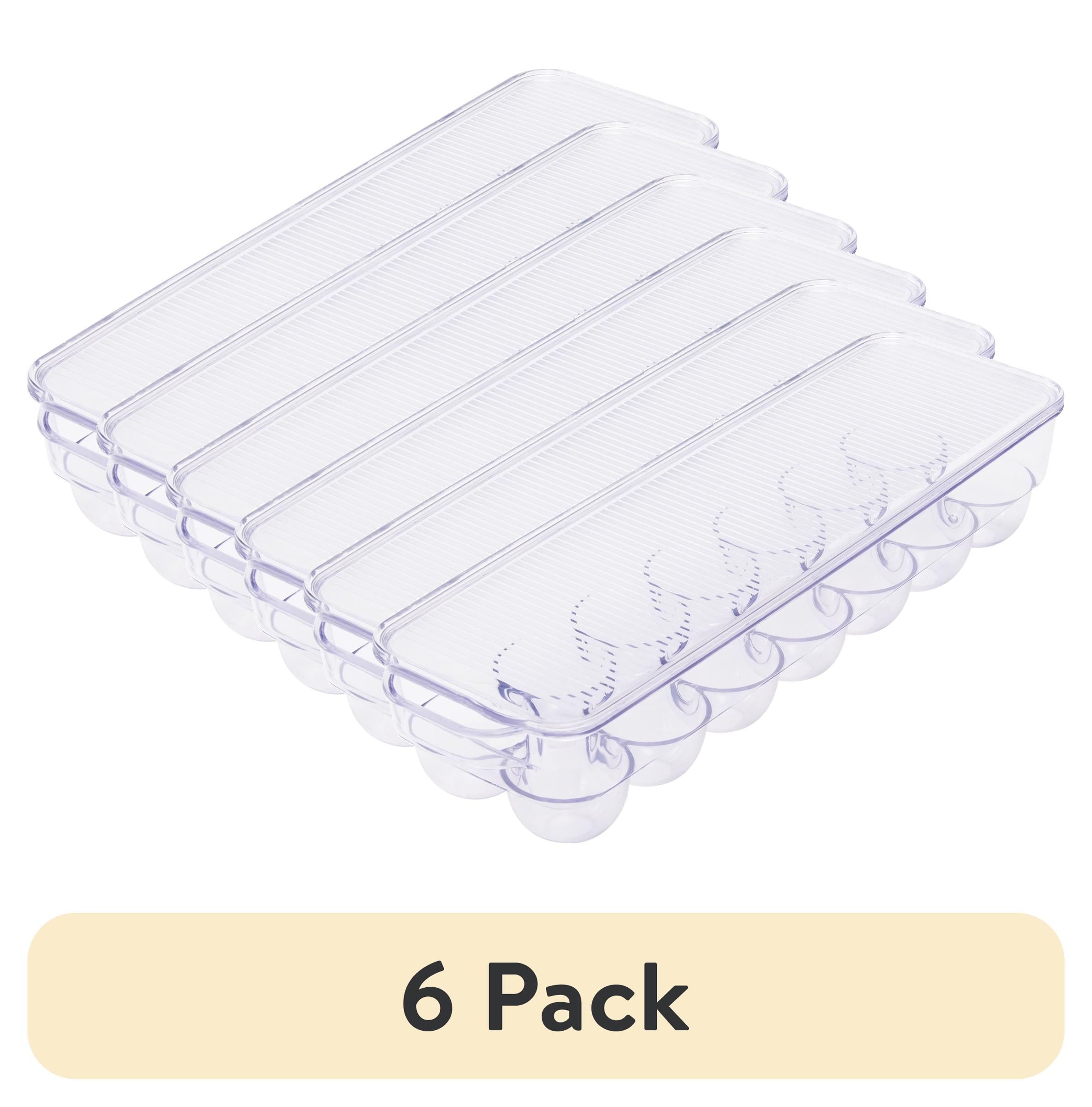 (6 pack) Mainstays Clear Plastic Egg Holder for Refrigerator (Holds 14 ...