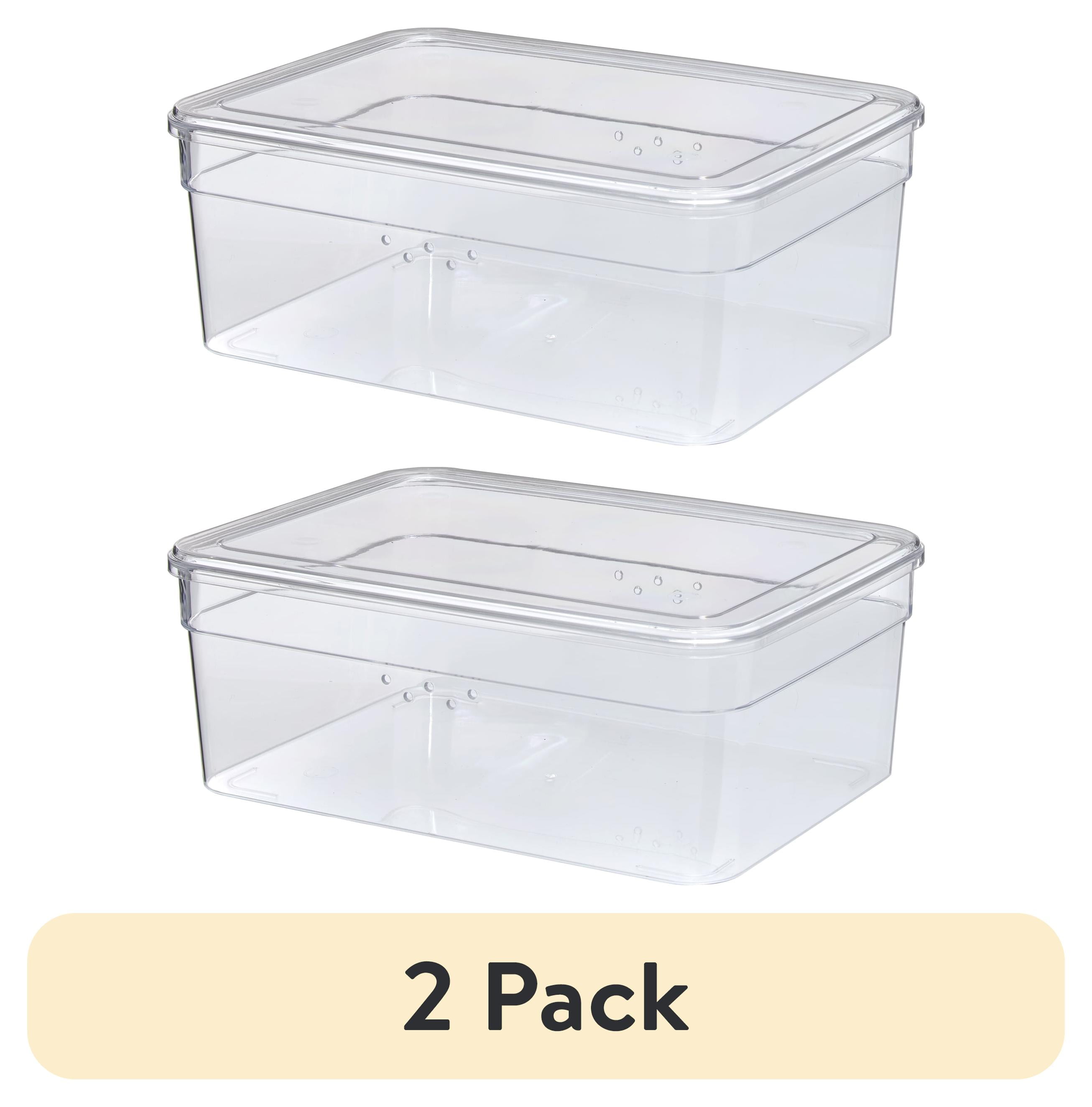 (2 pack) Mainstays Clear Plastic Glossy Extra Wide Shoe Box with Lid ...