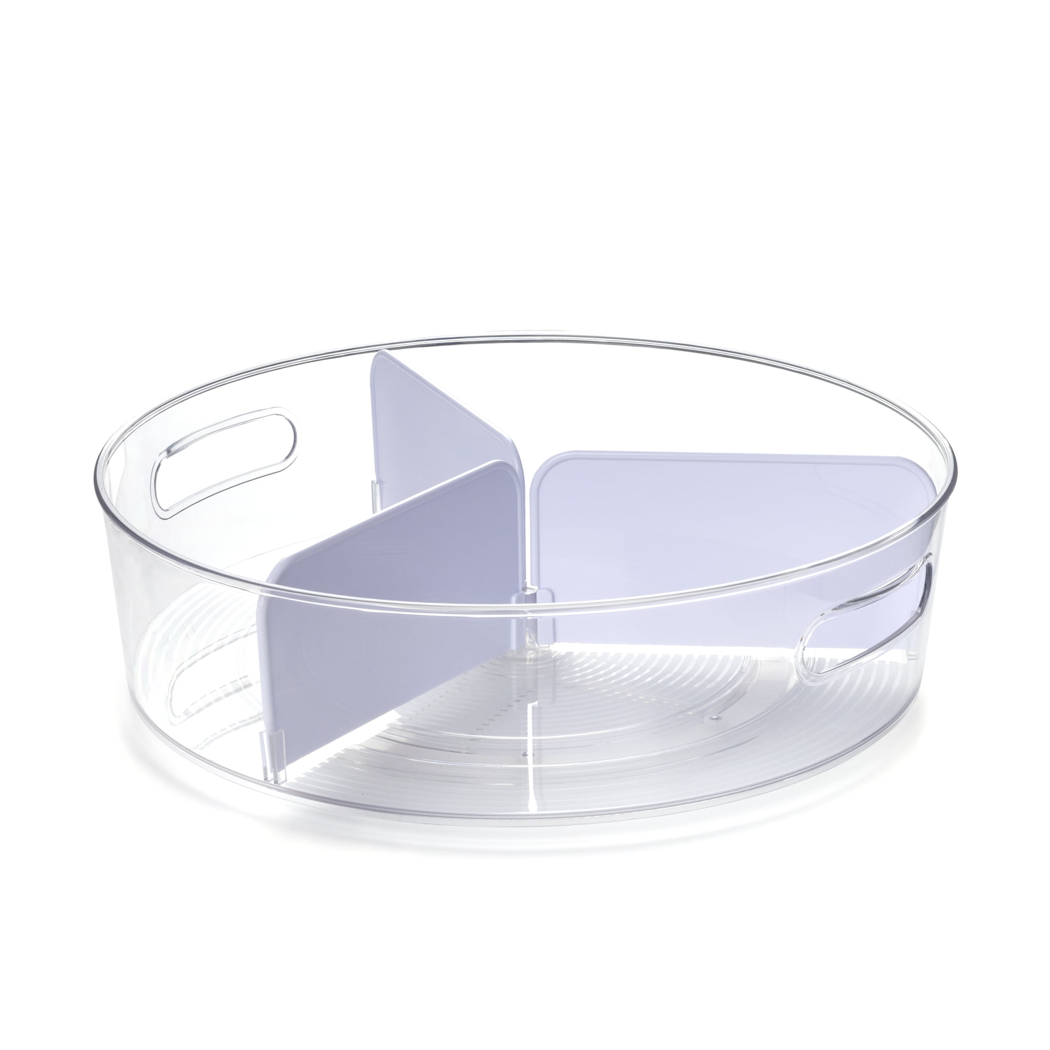 Mainstays Clear Lazy Susan Turntable with Removable Dividers, 13.88 ...