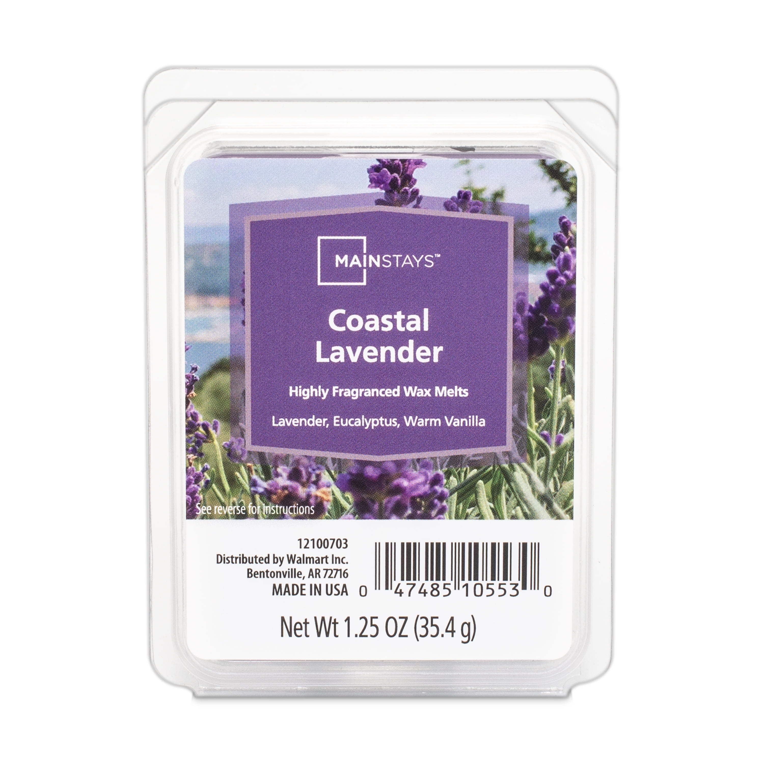 Mainstays Coastal Lavender Scented Wax Melts 6 Cube 1.25 oz with ...