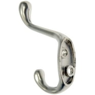 Mainstays, Double-Hook White Hoop Coat Hook, Mounting Hardware Included ...