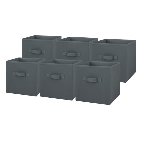 Mainstays Collapsible Cube Fabric Storage Bins (10.5" x 10.5"), 6 Pack ...