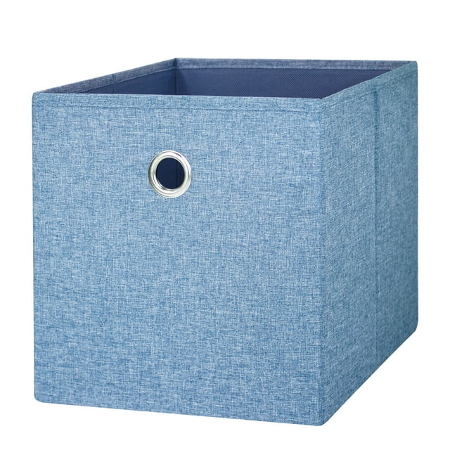 Mainstays Collapsible Fabric Cube Storage Bin, Indigo - Walmart.com